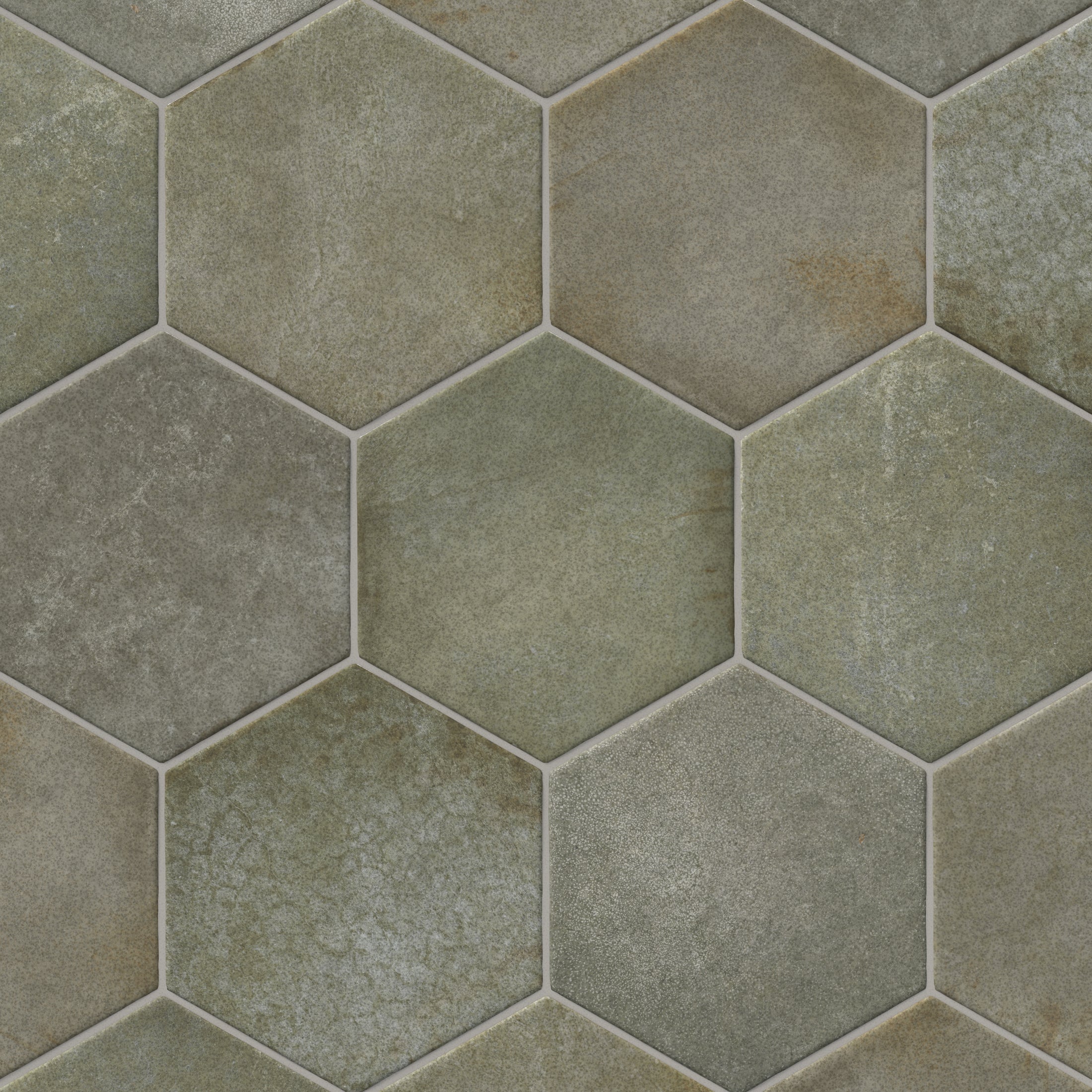 Juliet 7x8 Hexagon Matte Porcelain Tile in Olive