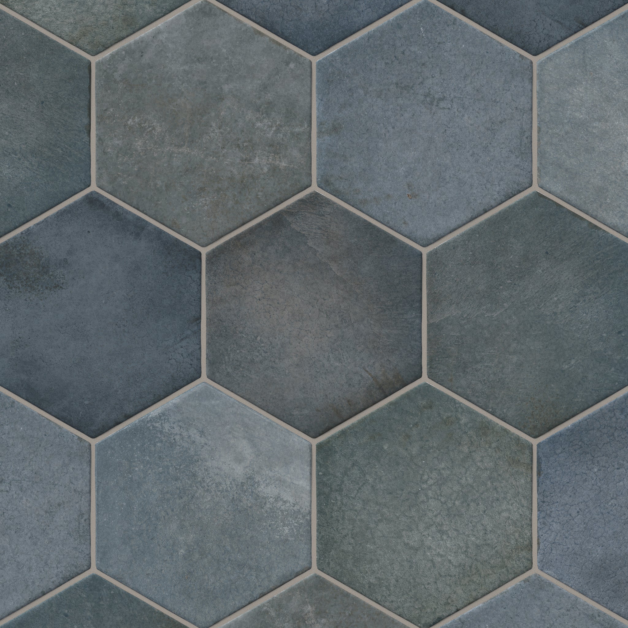 Juliet 7x8 Hexagon Matte Porcelain Tile in Denim