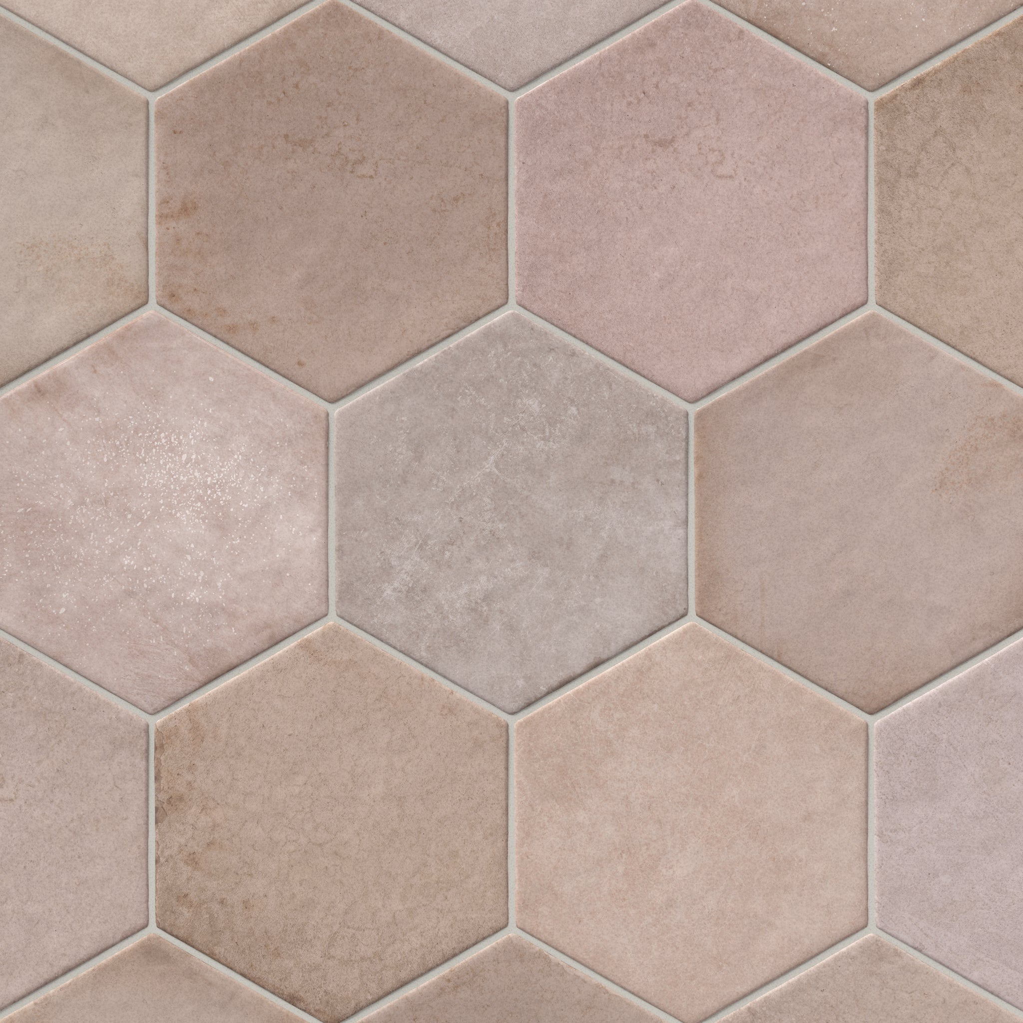 Juliet 7x8 Hexagon Matte Porcelain Tile in Rosewood