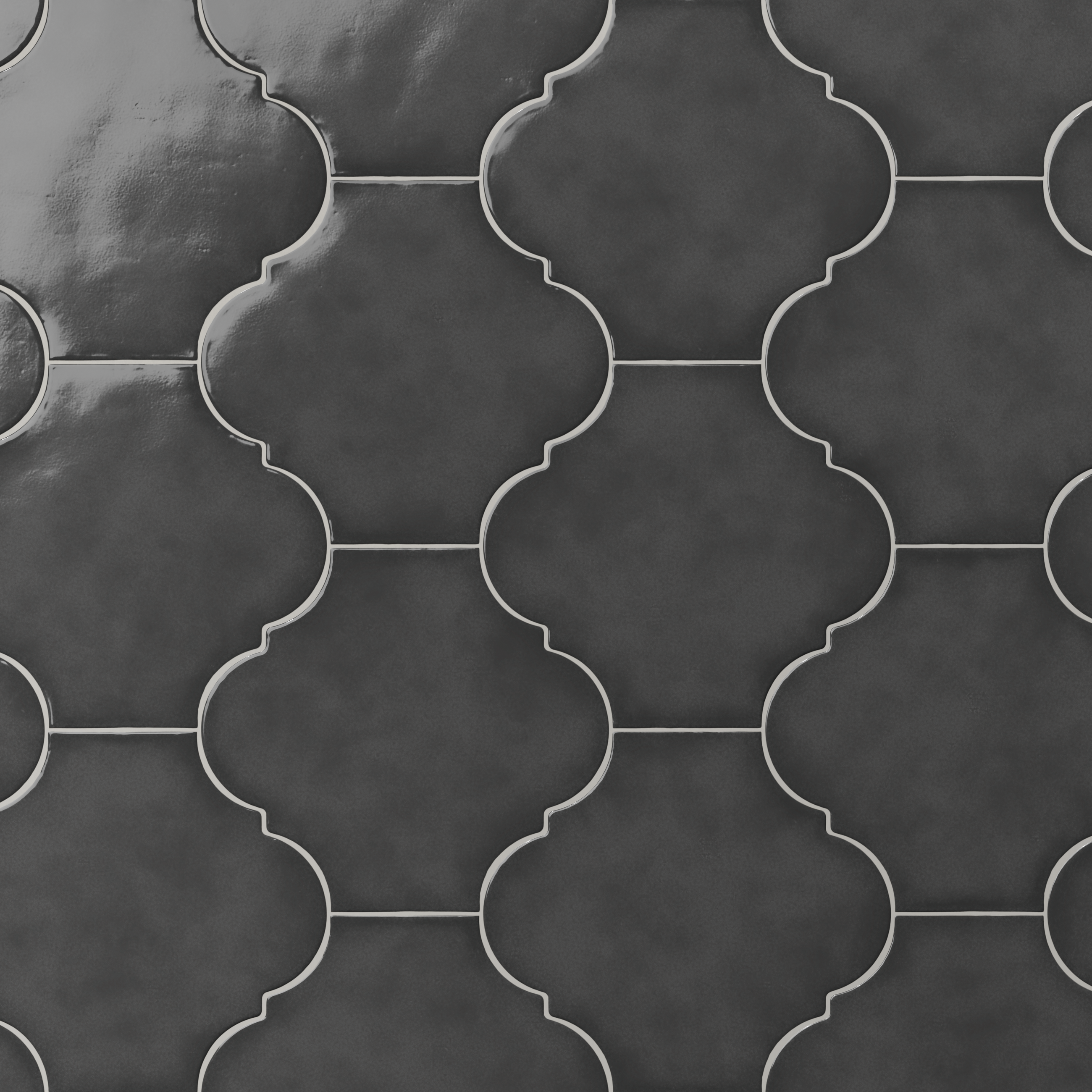 Amaya 10x11 Glossy Porcelain Lantern Tile in Midnight