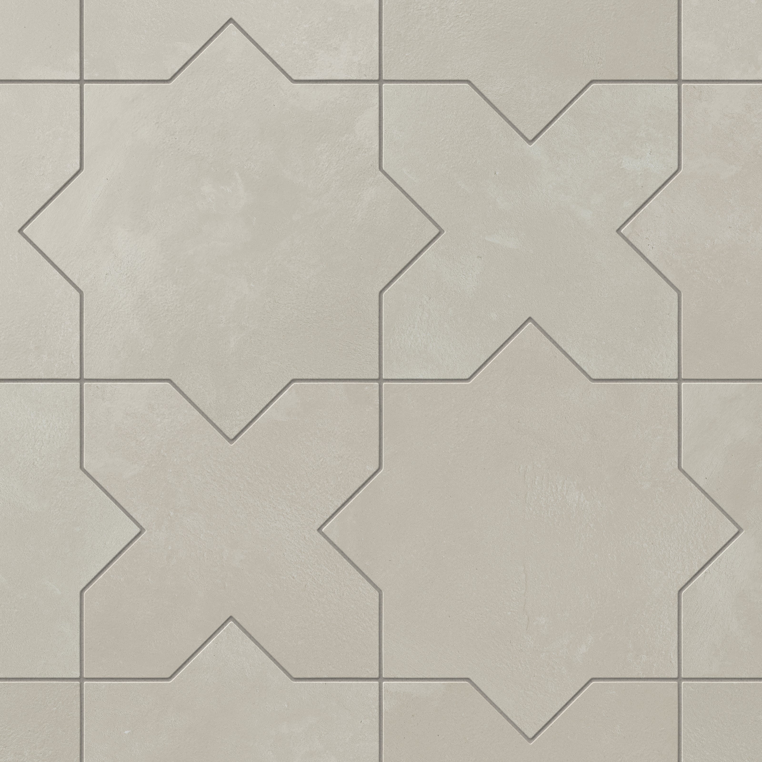 Isabel 11 x 11 Matte Porcelain Tile Star in Silverstone and Cross in S
