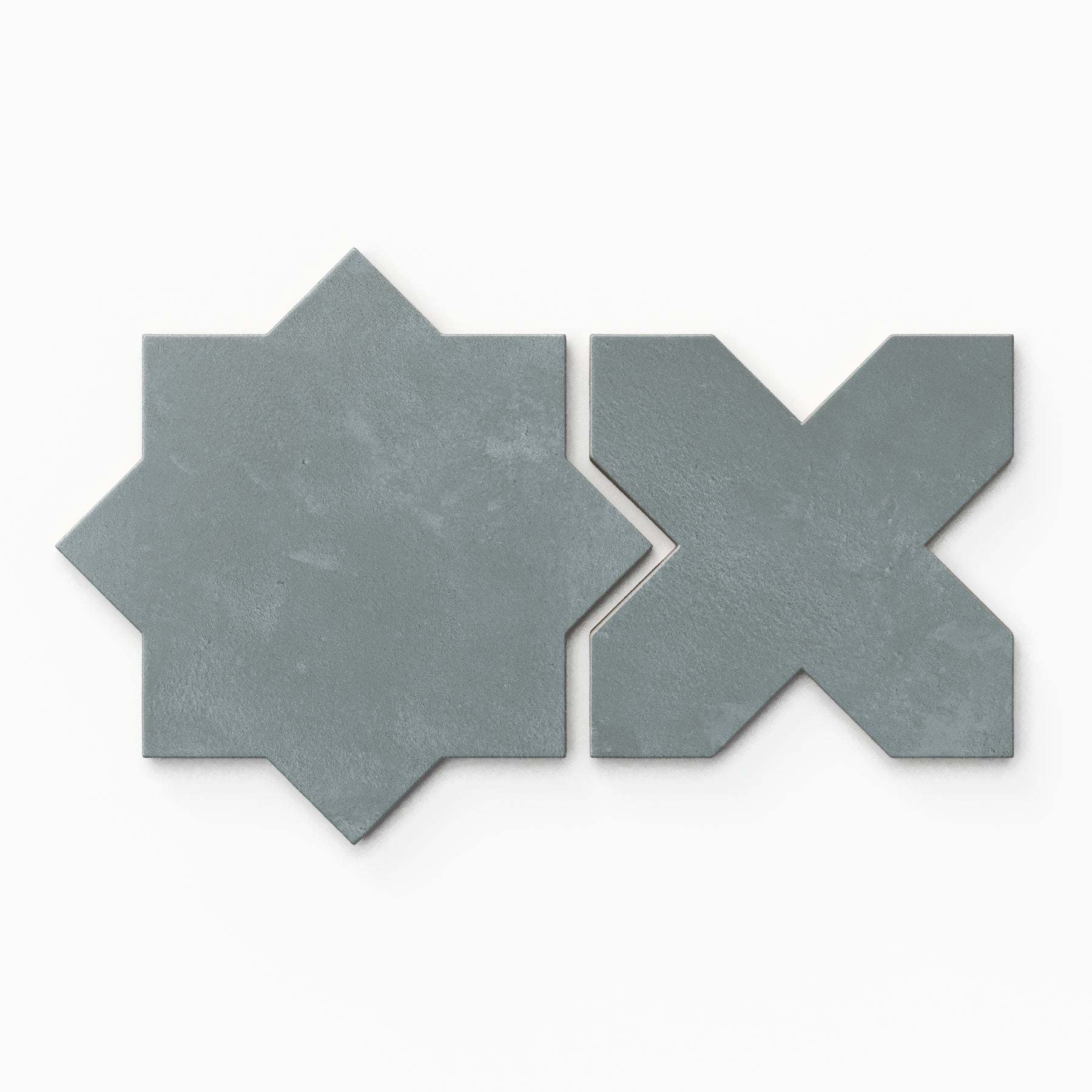Isabel 11x11 Matte Porcelain Tile Star in Slate and Cross in Slate