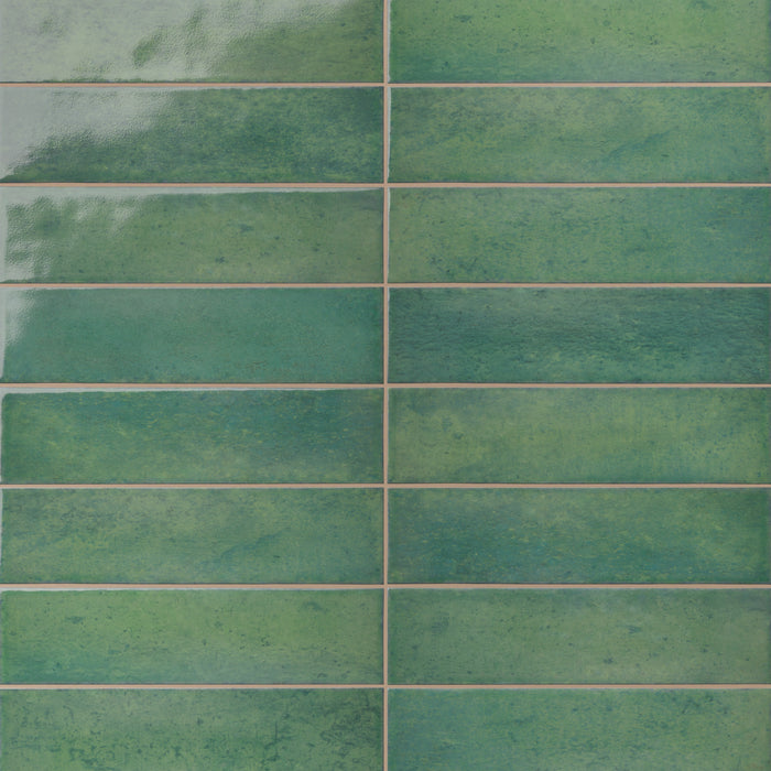 Colby 2x10 Glossy Porcelain Subway Tile in Forest