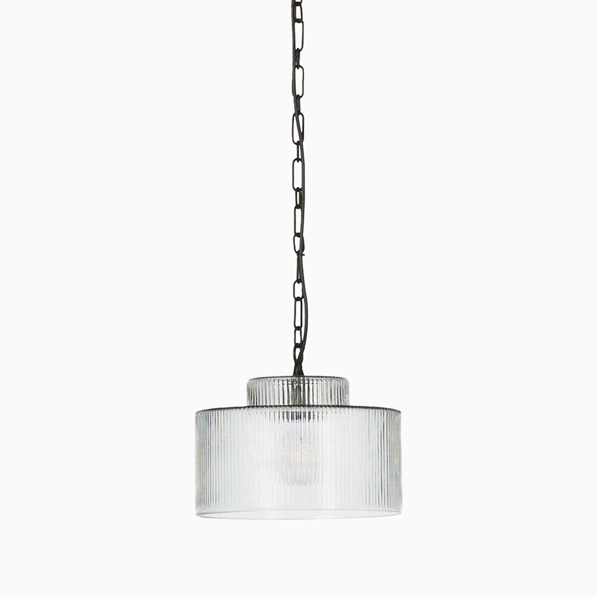 Reginald Pendant in Clear Reeded Glass