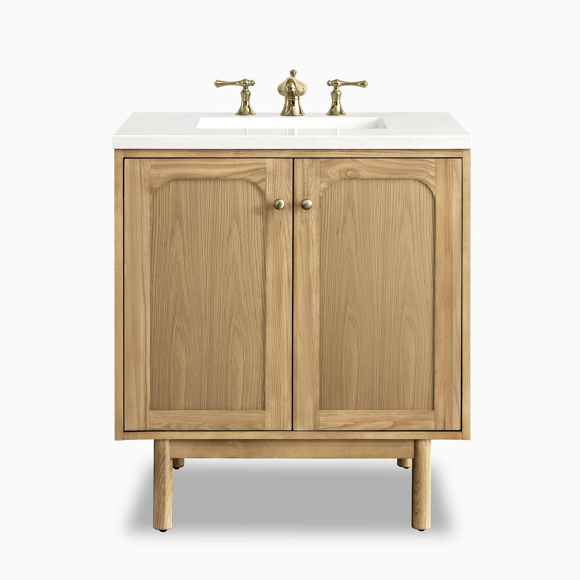 Abigail 30" Single Vanity in Light Natural Oak with 3 cm White Zeus Qu