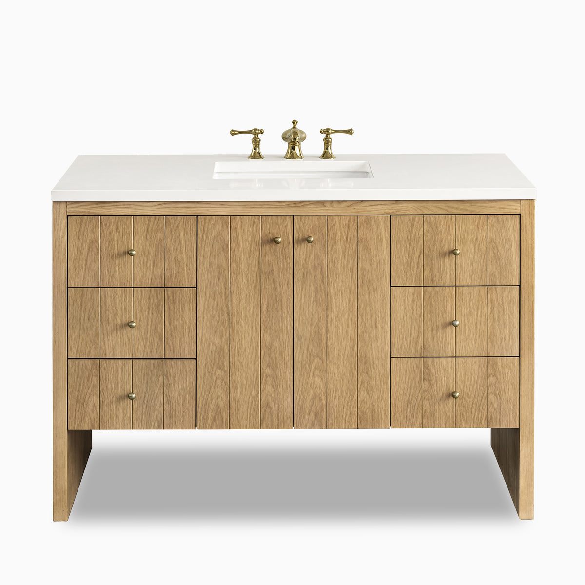 Gabriella 48" Single Vanity in Light Natural Oak with 3 cm White Zeus