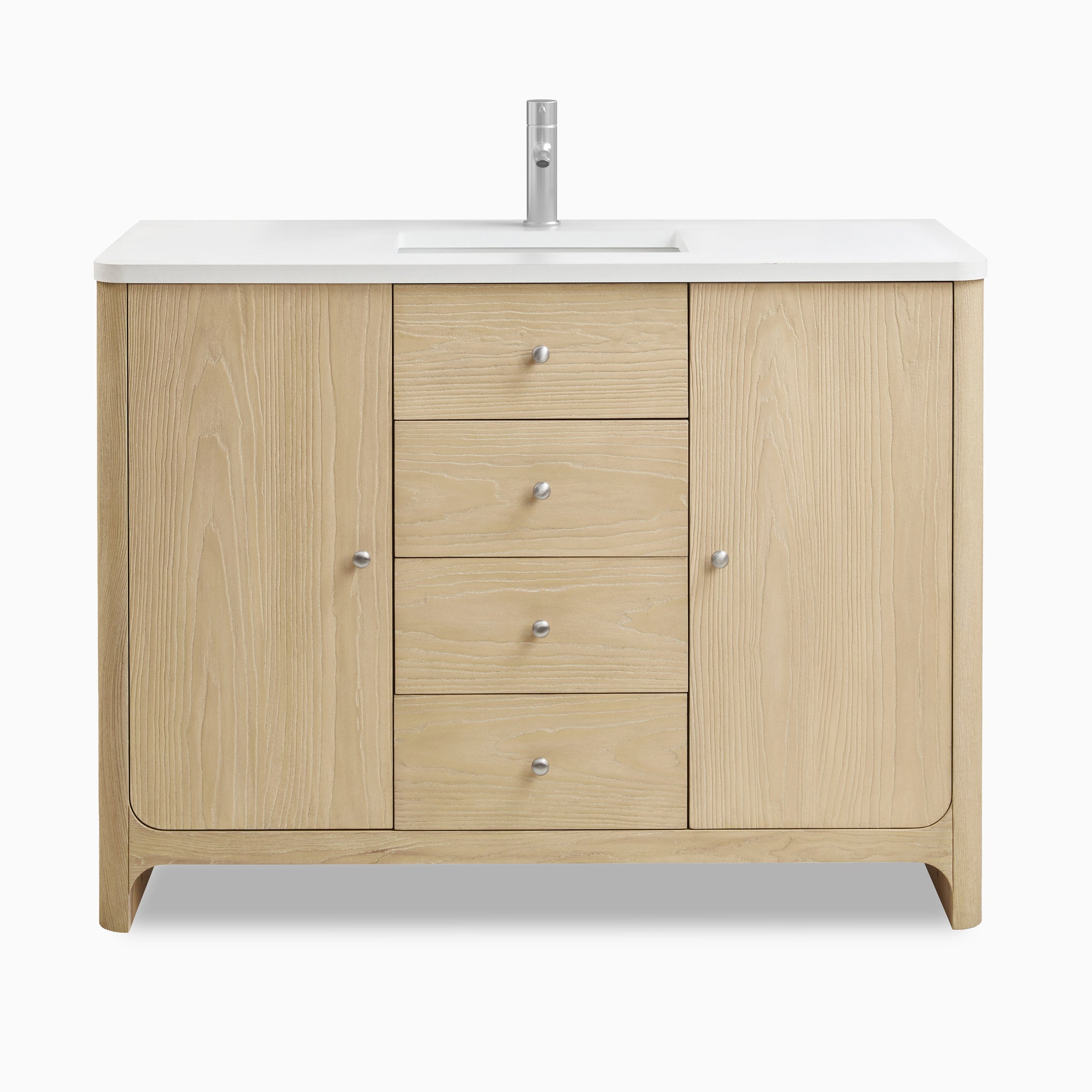 Colton 48" Single Vanity in Coastal Driftwood with 3 cm White Zeus Qua