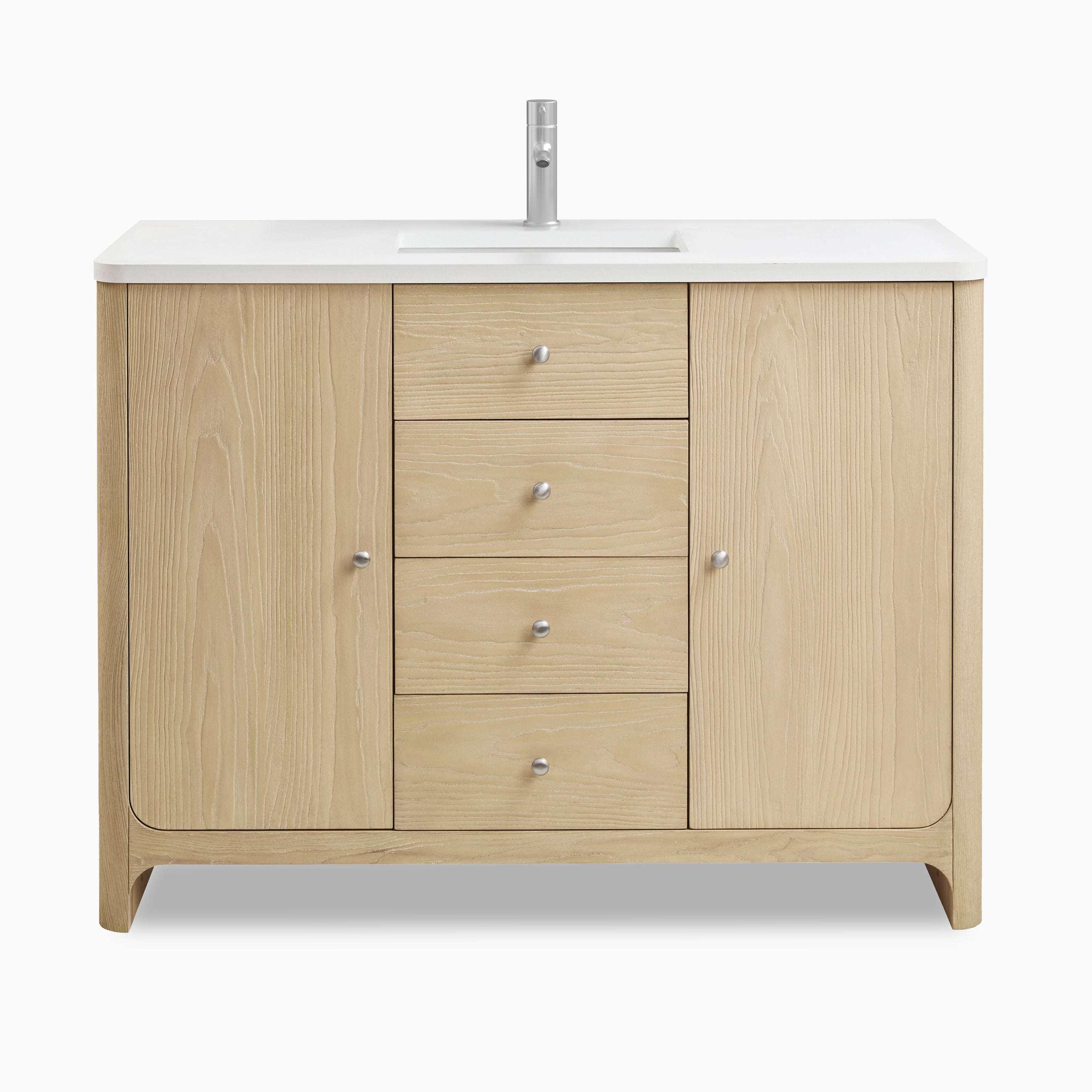Colton 48" Single Vanity in Coastal Driftwood with 3 cm White Zeus Qua