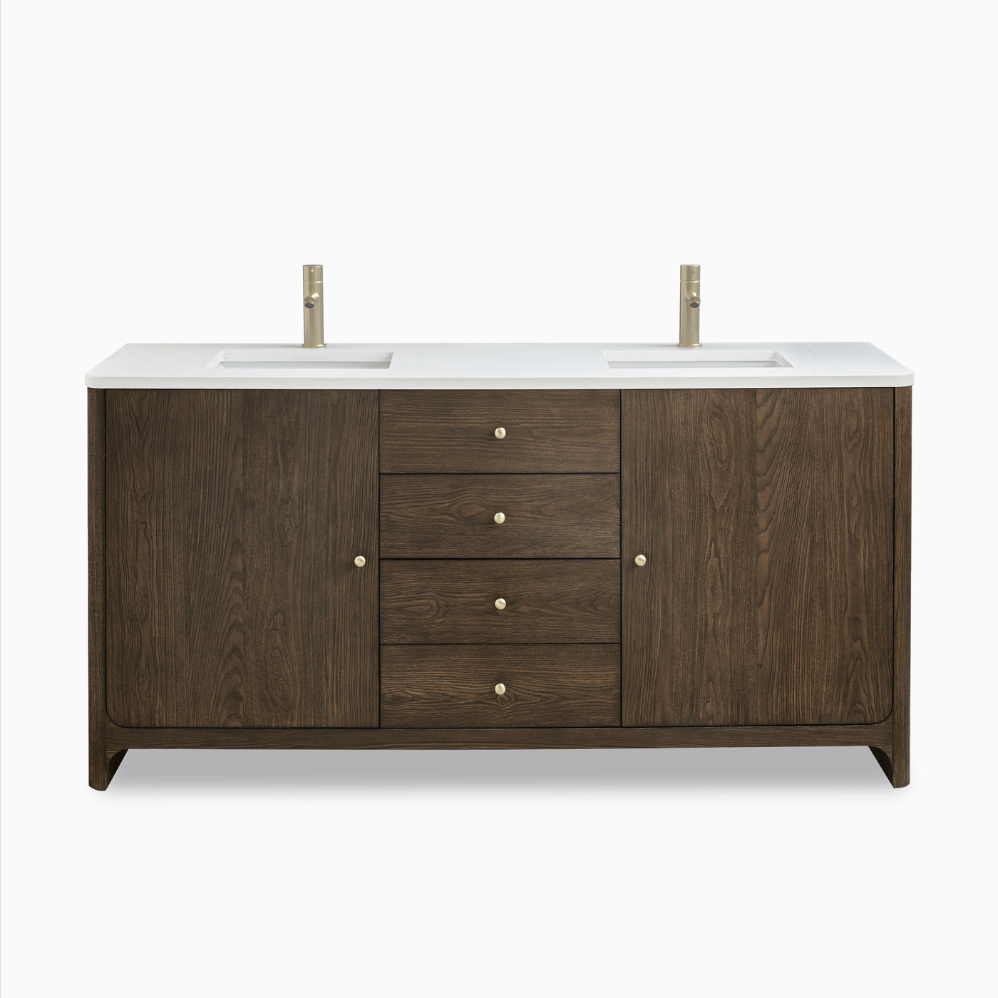Colton 72" Double Vanity in Sable with 3 cm White Zeus Quartz Top