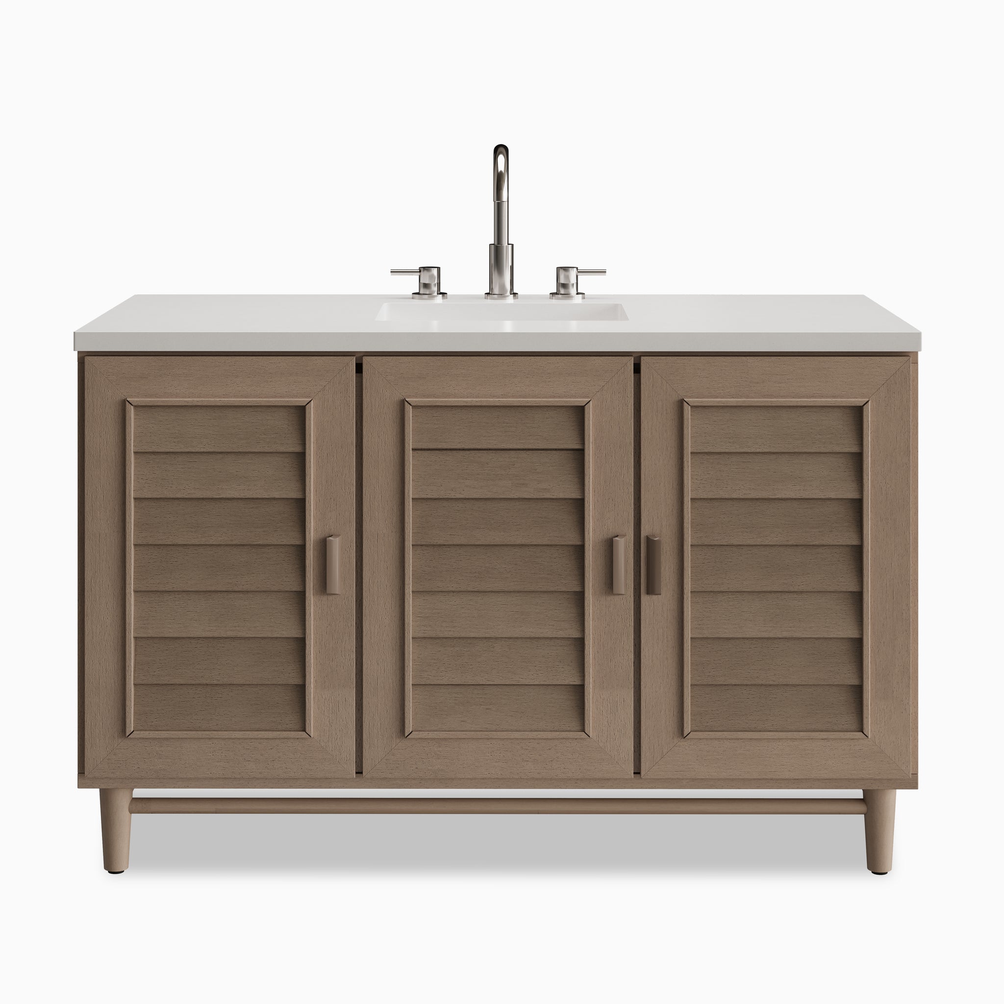 Trisha 48" Single Vanity in Whitewashed Walnut with 3 cm White Zeus Qu