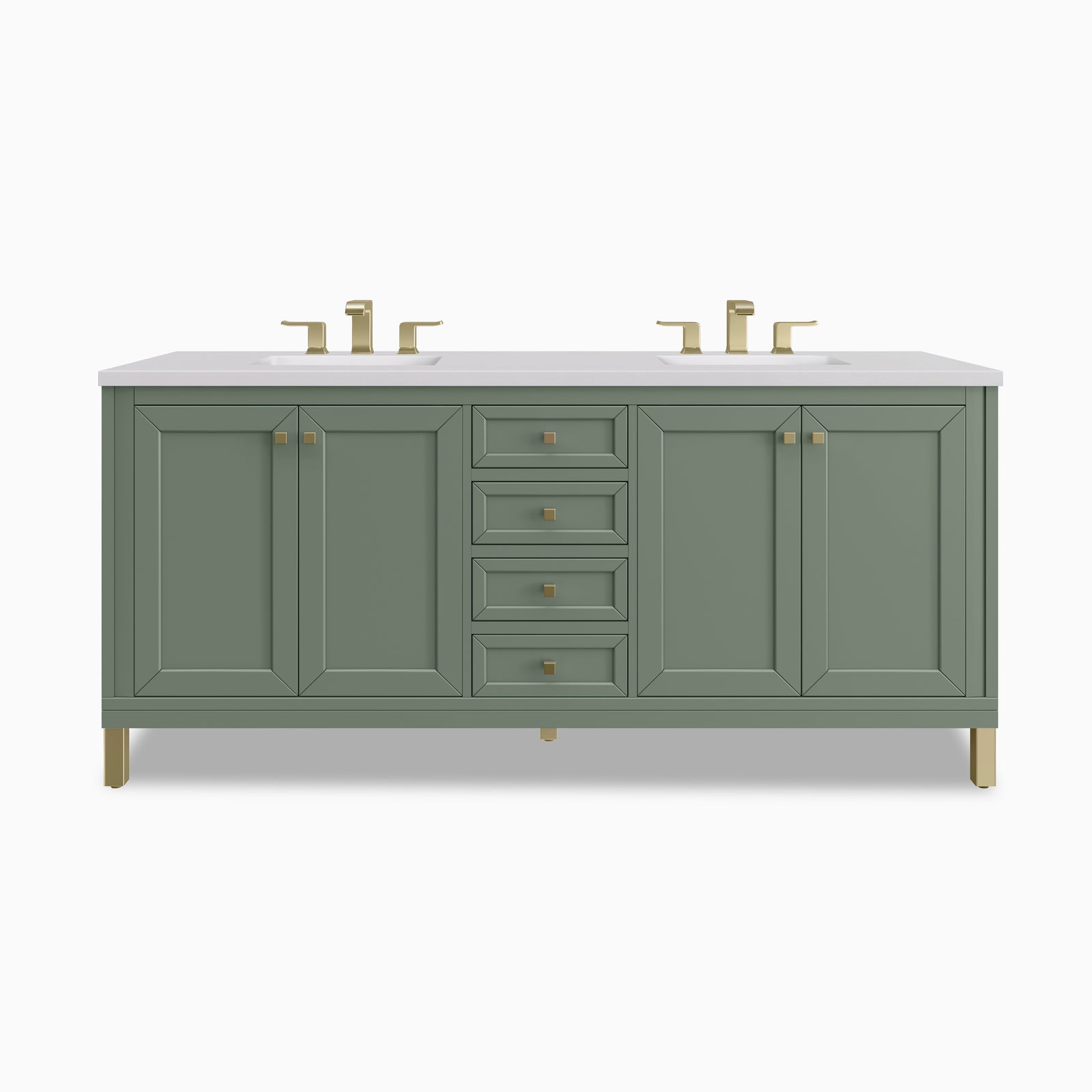 Janelle 72" Double Vanity in Smokey Celadon with 3 cm White Zeus Siles