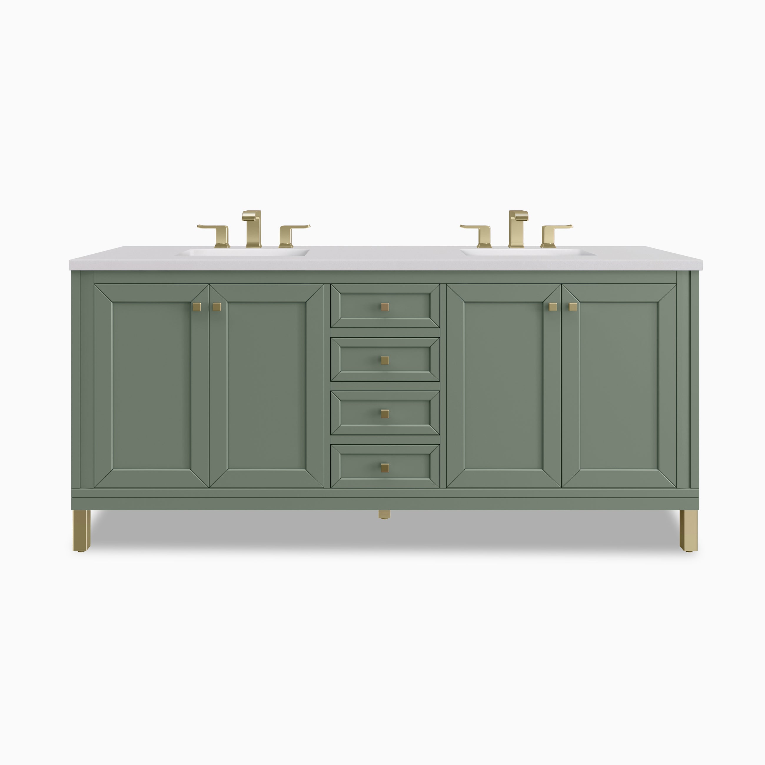 Janelle 72" Double Vanity in Smokey Celadon with 3 cm White Zeus Siles