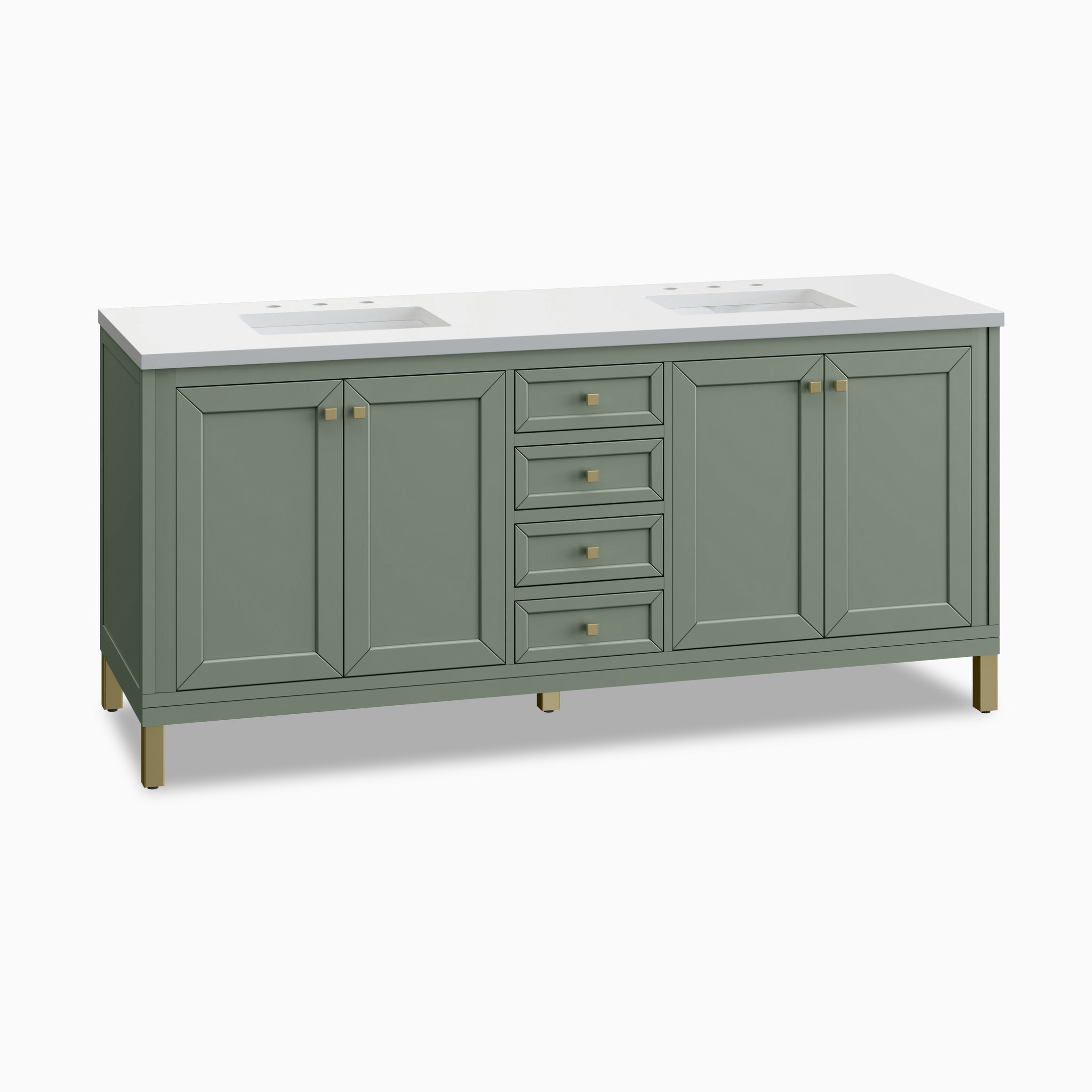 Janelle 72" Double Vanity in Smokey Celadon with 3 cm White Zeus Siles