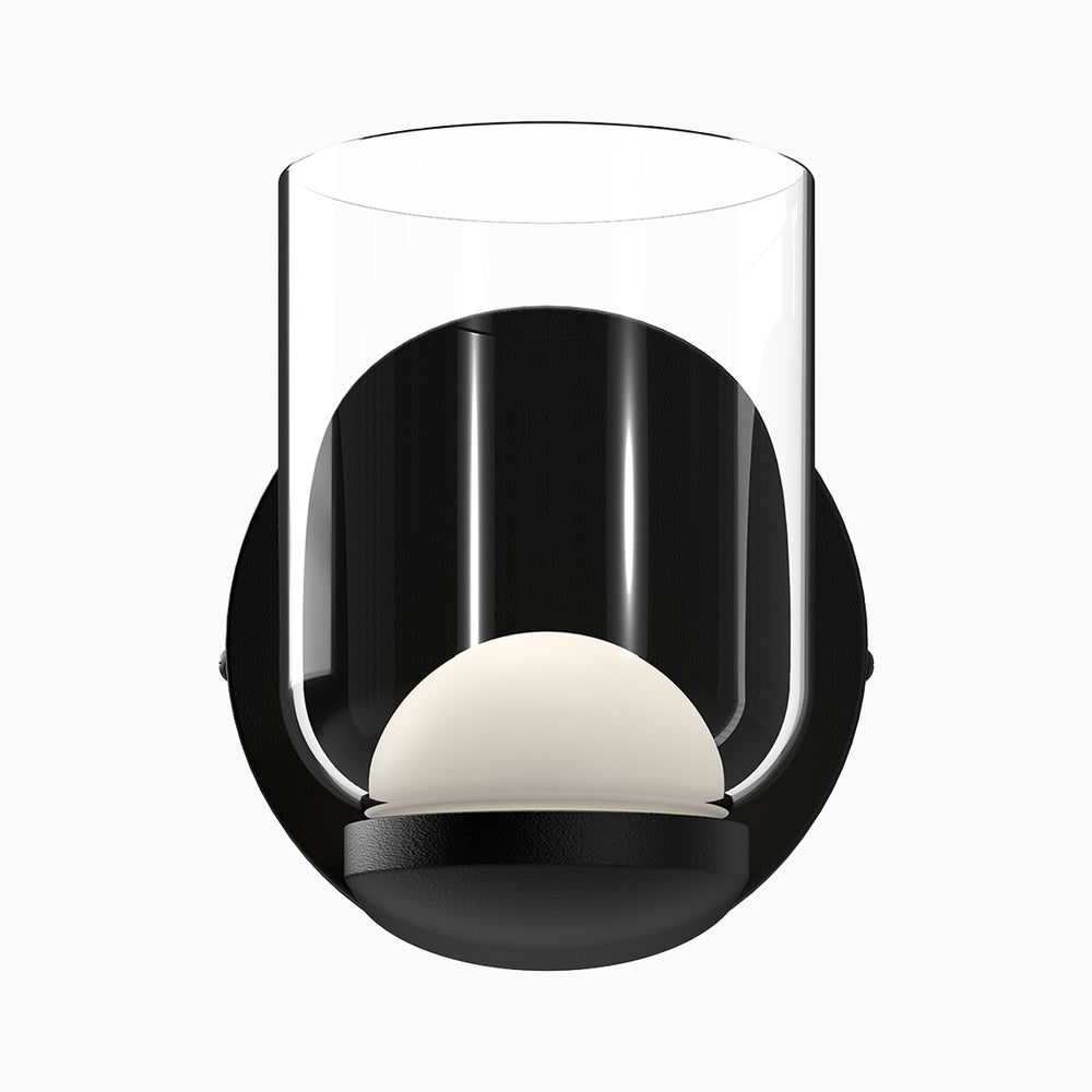 Blake 4" LED Wall Sconce in Black/Clear