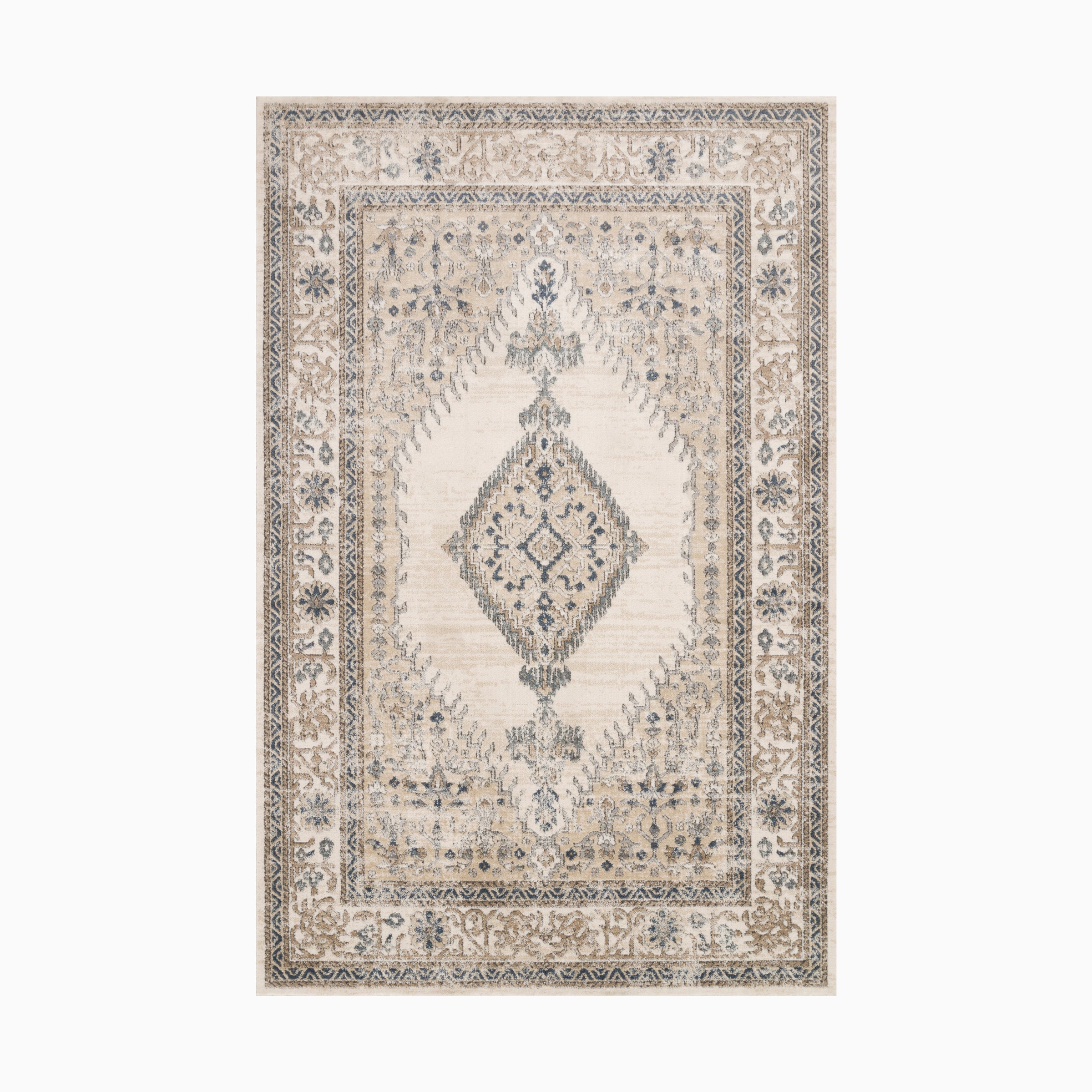 Charlise Rug in Natural / Navy