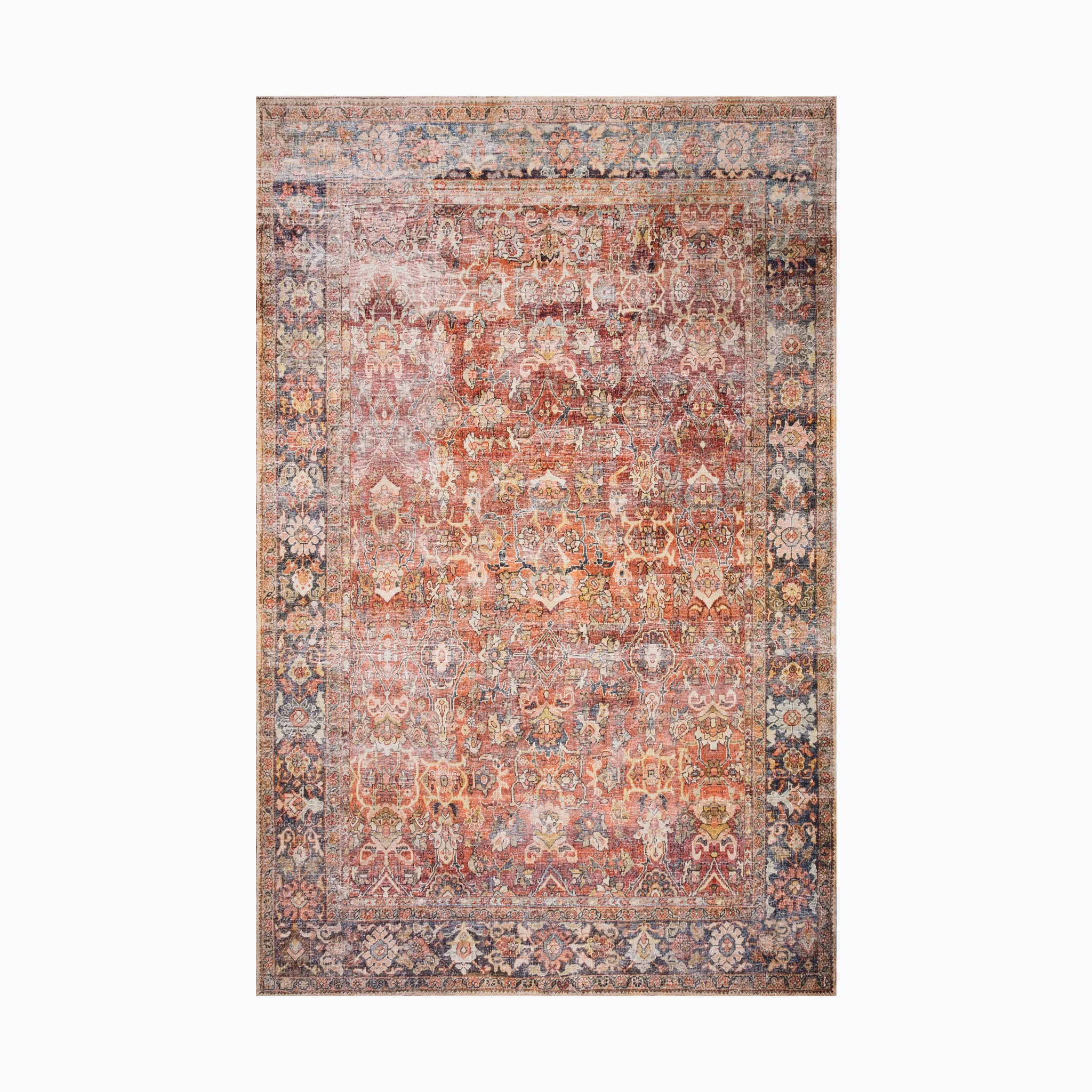 Hutchinson Rug in Brick / Navy