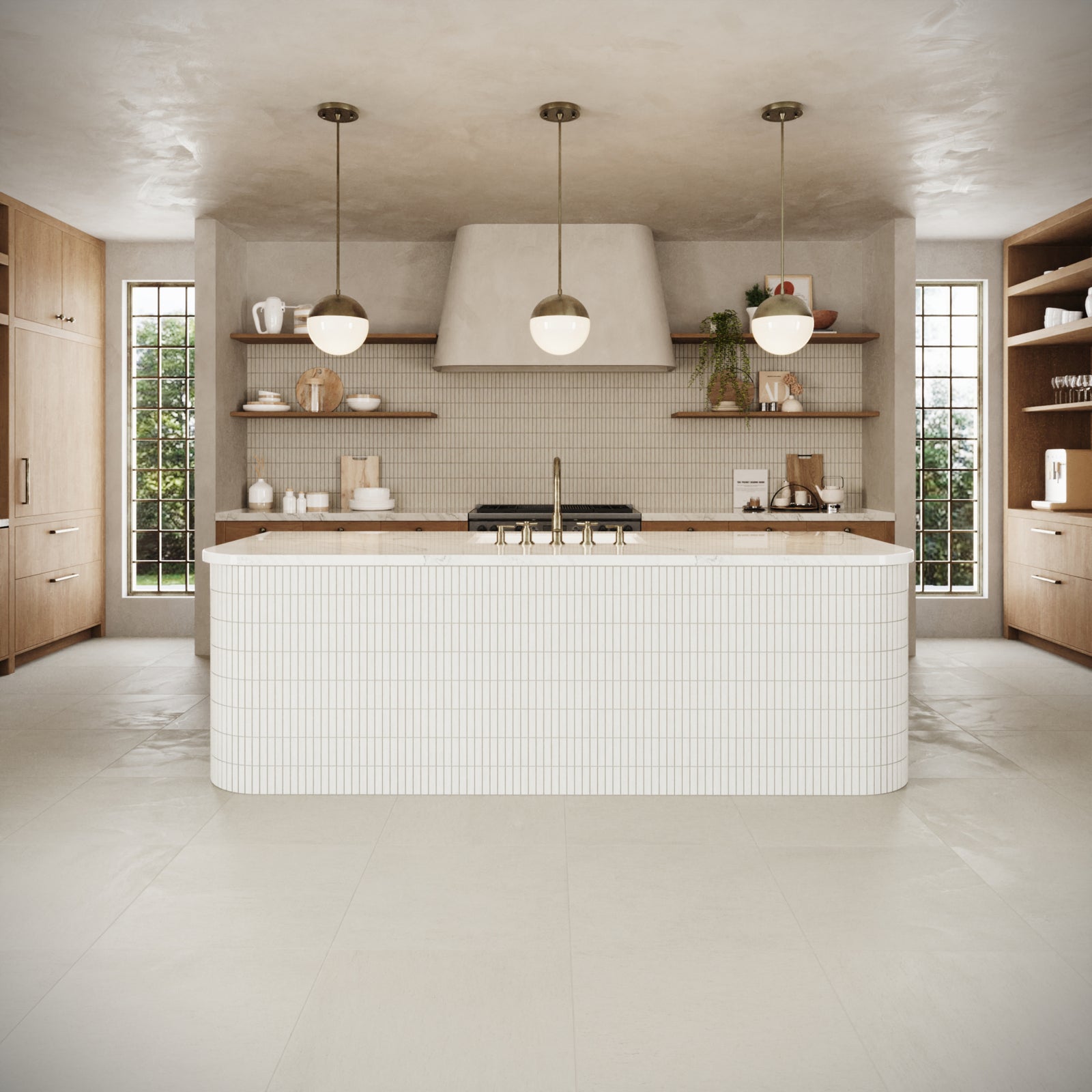 Adeline 1x4 Matte Porcelain Mosaic Tile in Sand