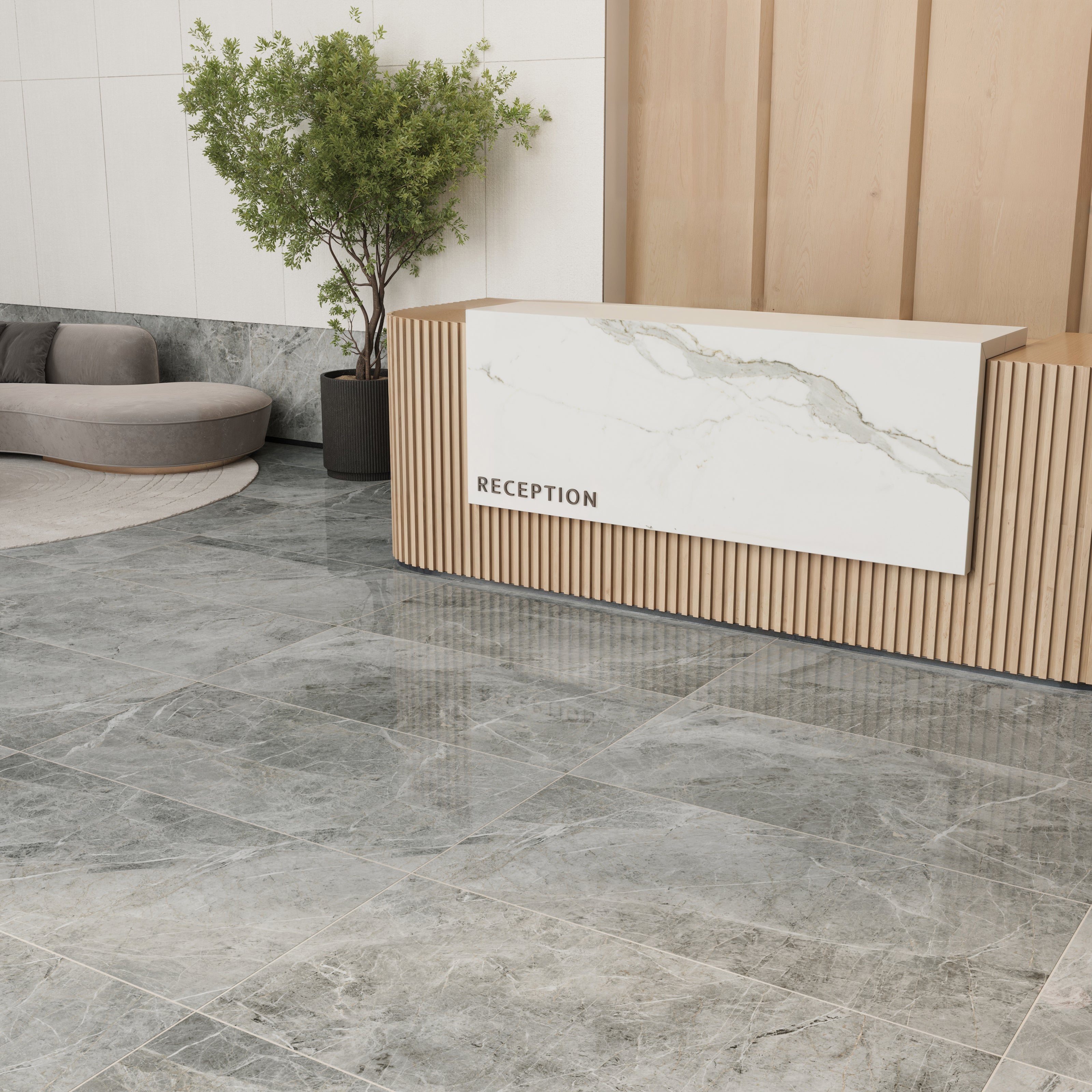 Chantel 24x48 Polished Porcelain Tile in Imperial
