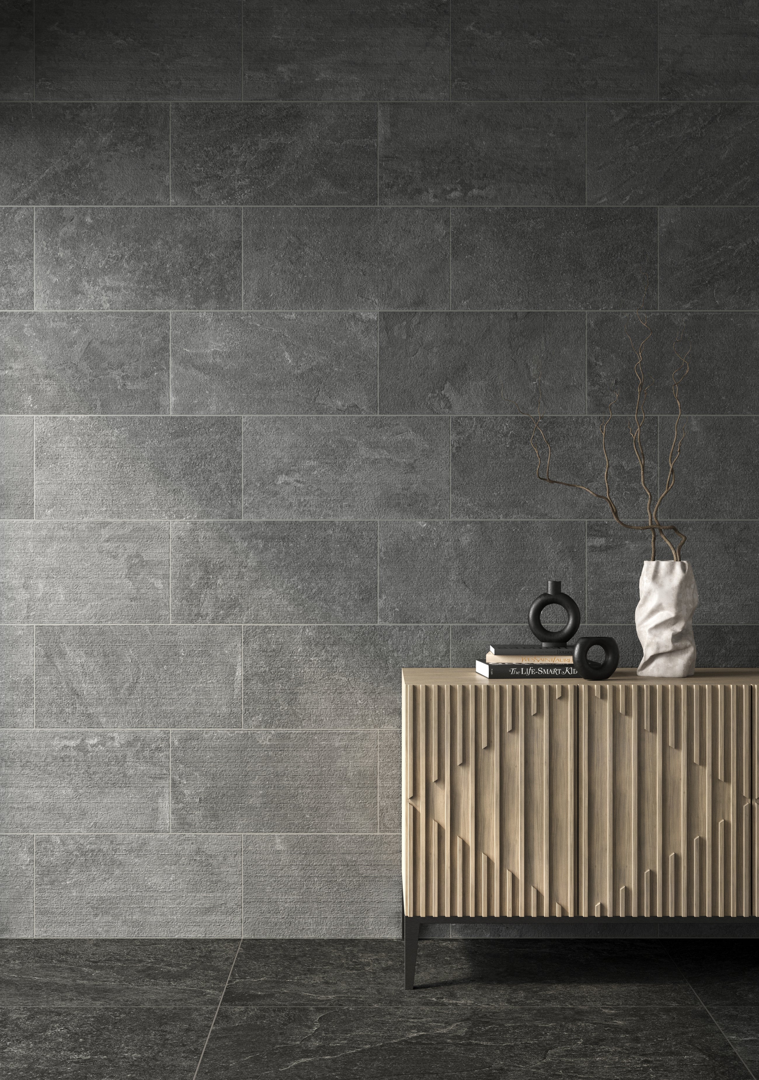 Wren 12x24 Chiseled Porcelain Tile in Charcoal