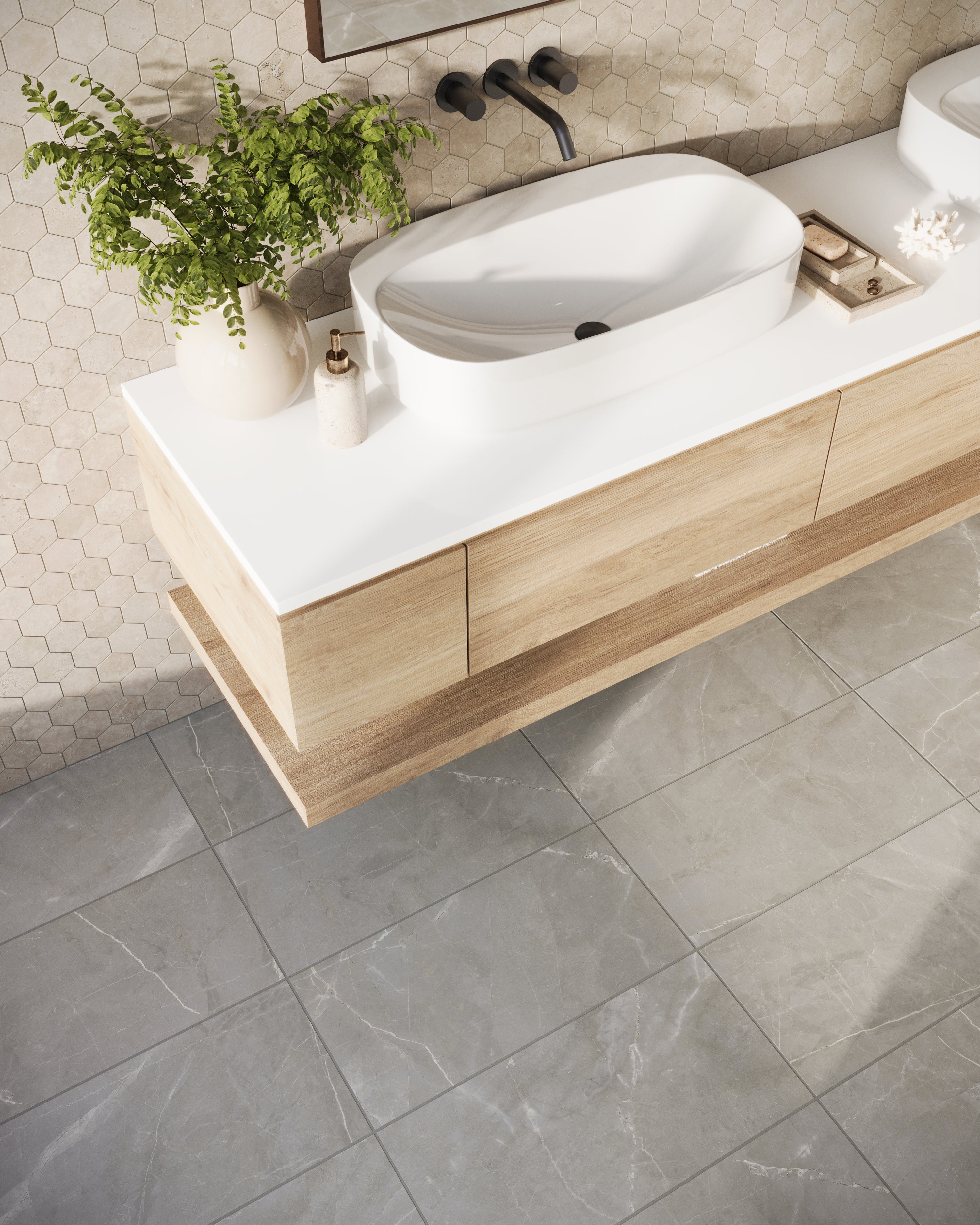 Leona 12x24 Matte Porcelain Tile in Amani Grey