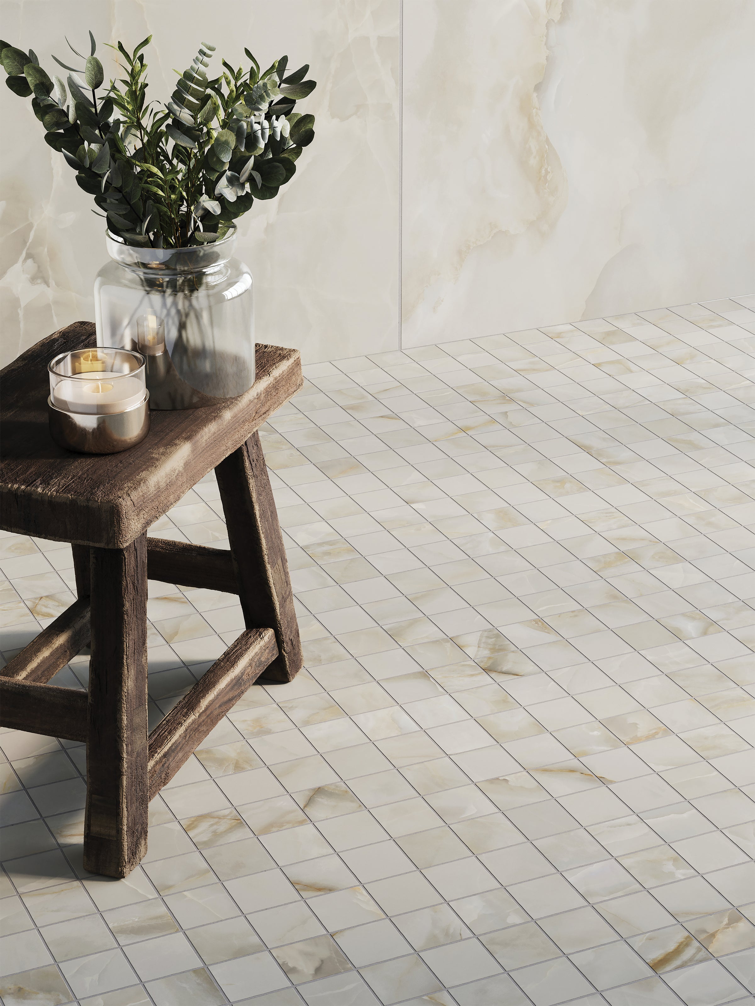 Astrid 2x2 Matte Porcelain Mosaic Tile in Oyster
