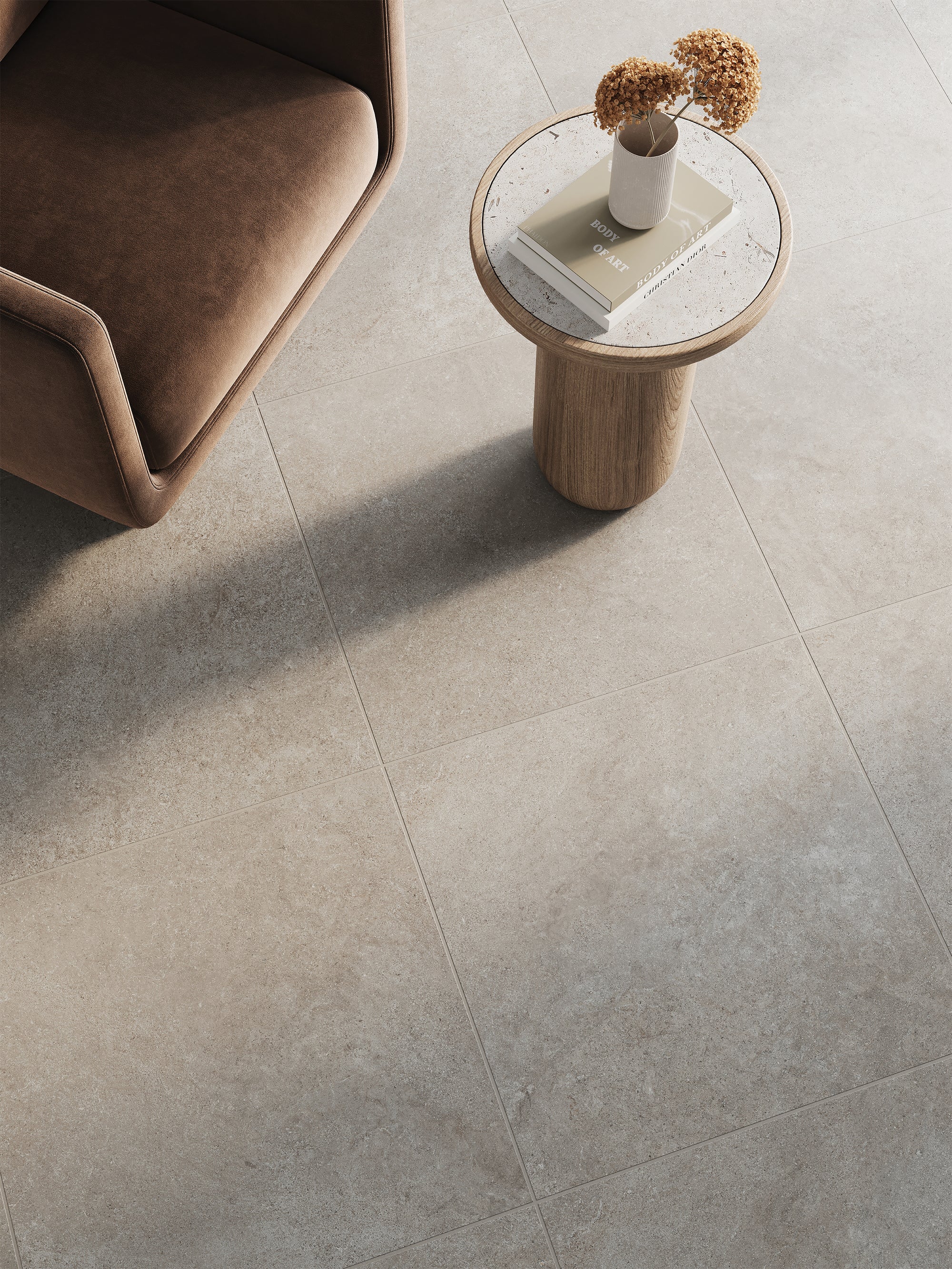 Adeline 24x24 Matte Porcelain Tile in Taupe