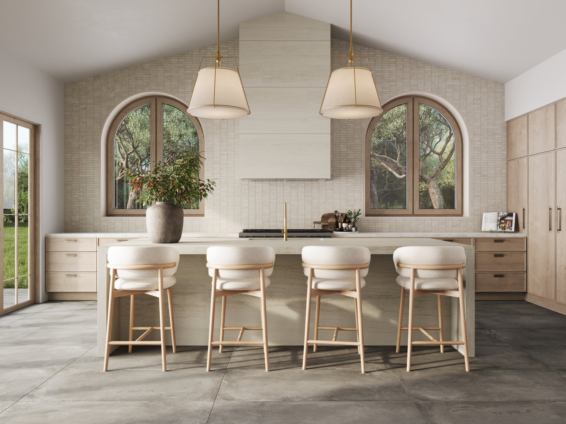 Adeline 1x4 Matte Porcelain Mosaic Tile in Taupe