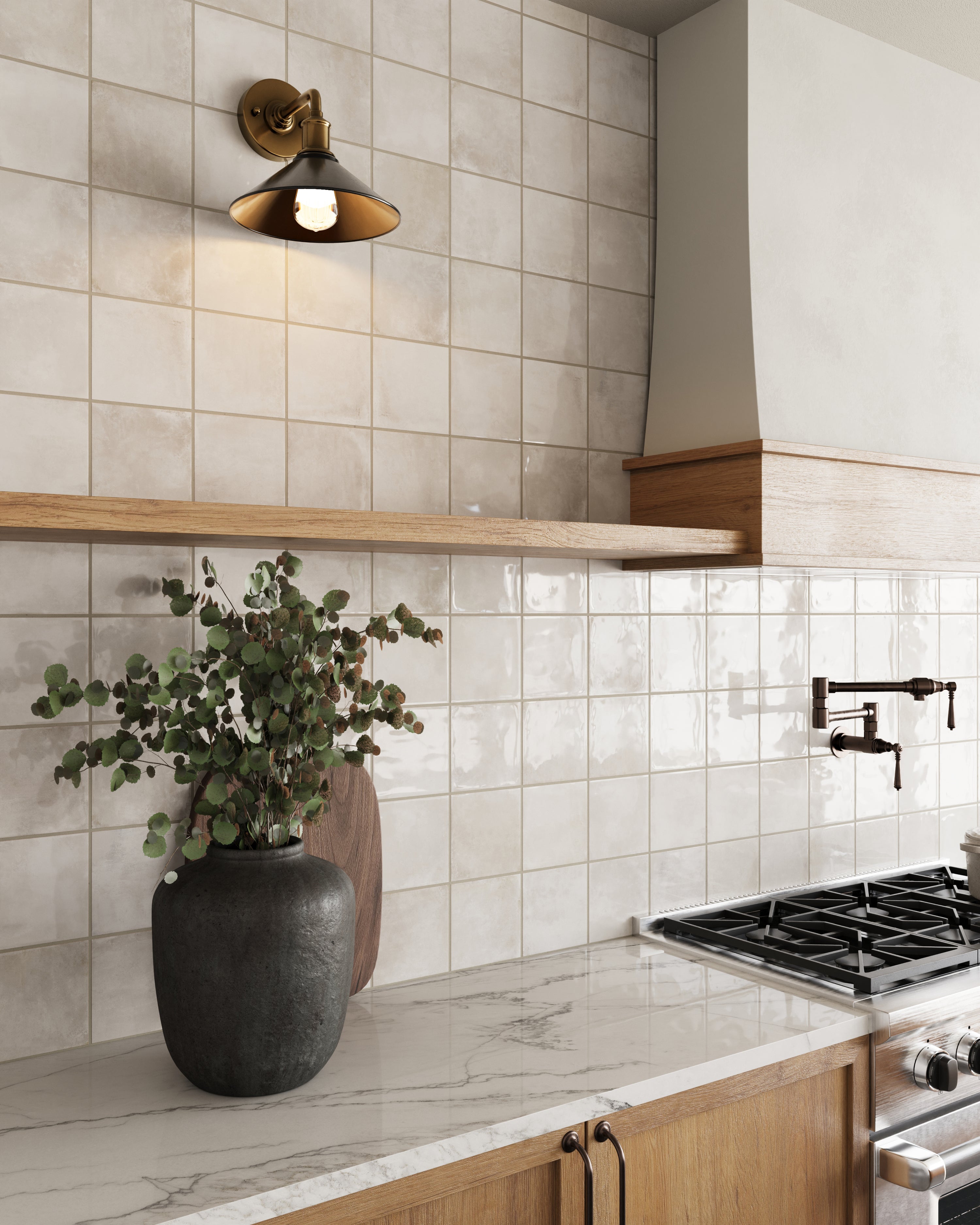 Lilah 6x6 Glossy Ceramic Tile in Mist