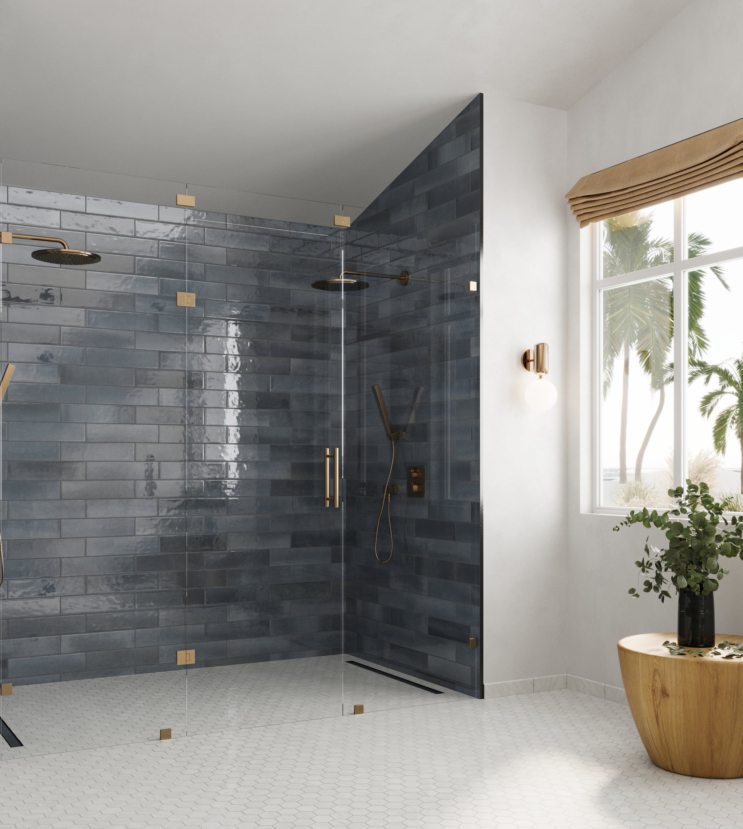 Olivia 4x16 Glossy Ceramic Tile in Dusty Blue