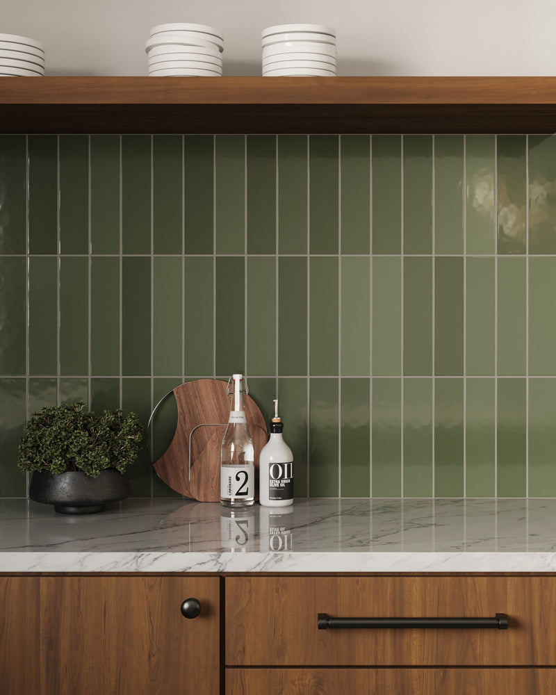 Teagan 3x12 Glossy Ceramic Tile in Moss