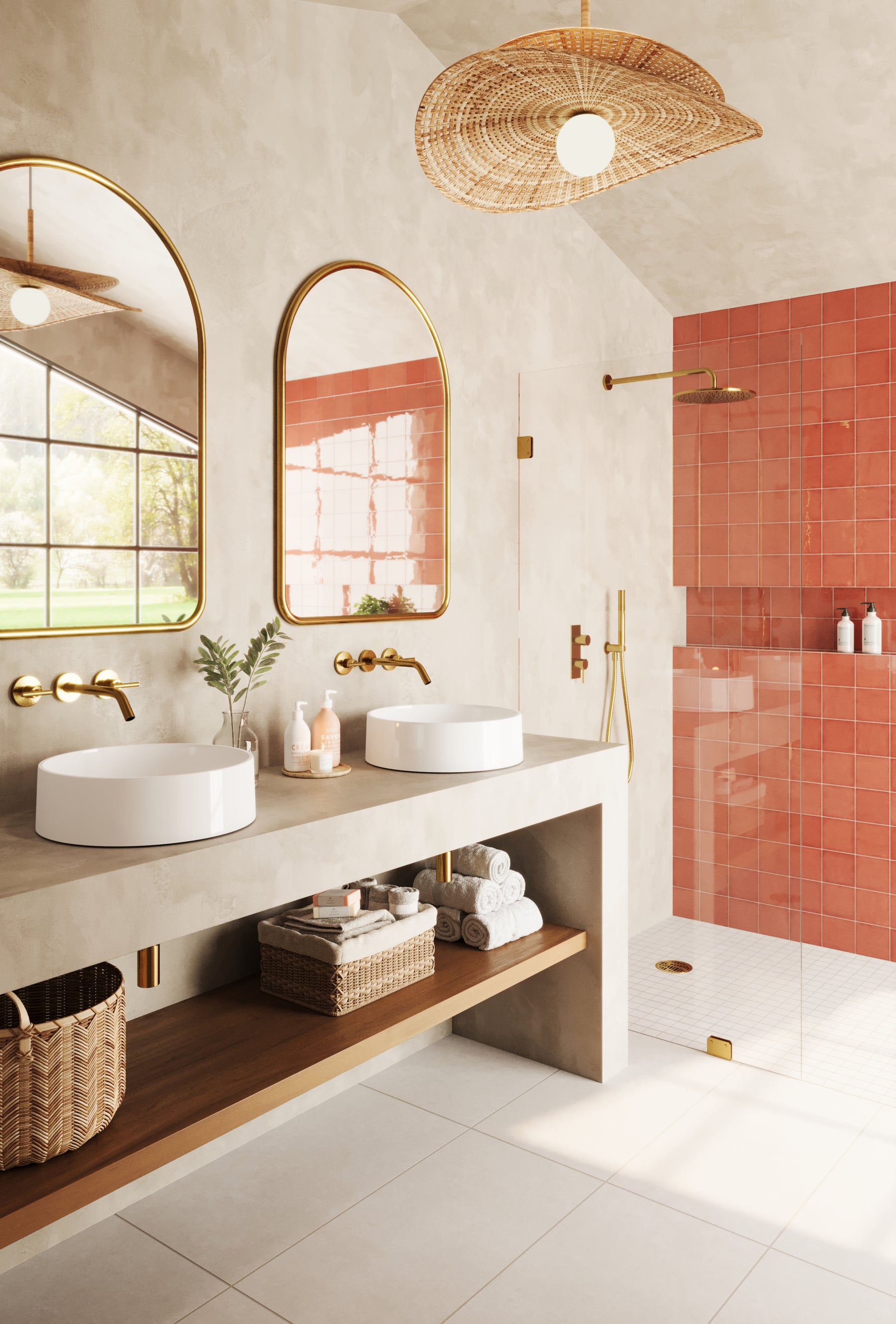 Mikayla 5x5 Glossy Ceramic Tile in Coral