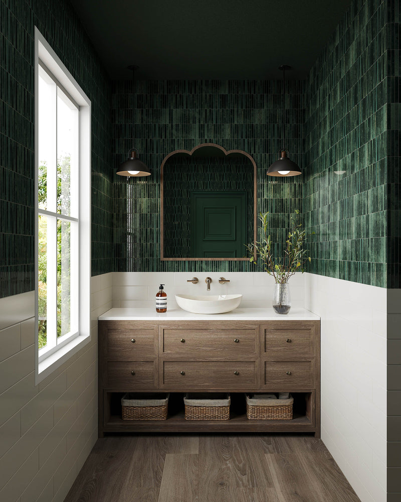 Miley 4.5x9.1 Glossy Porcelain Tile in Forest