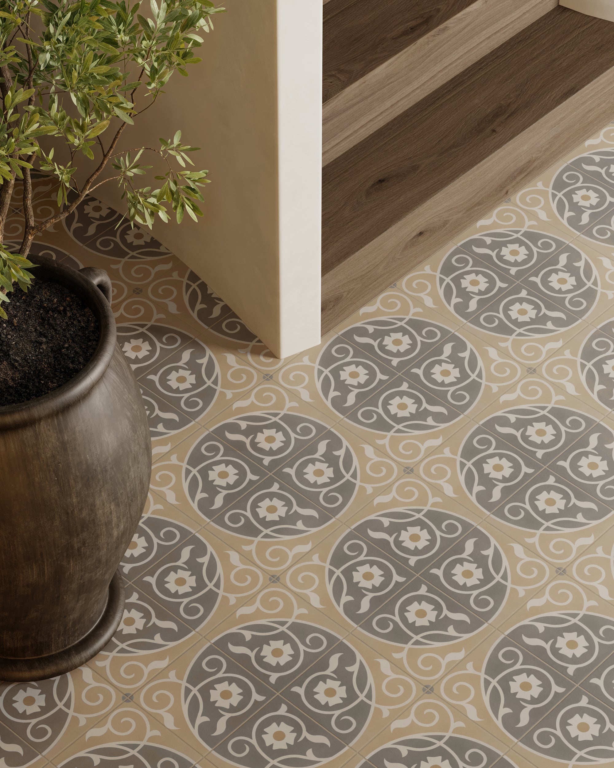 Brielle 8x8 Matte Porcelain Tile in Florian