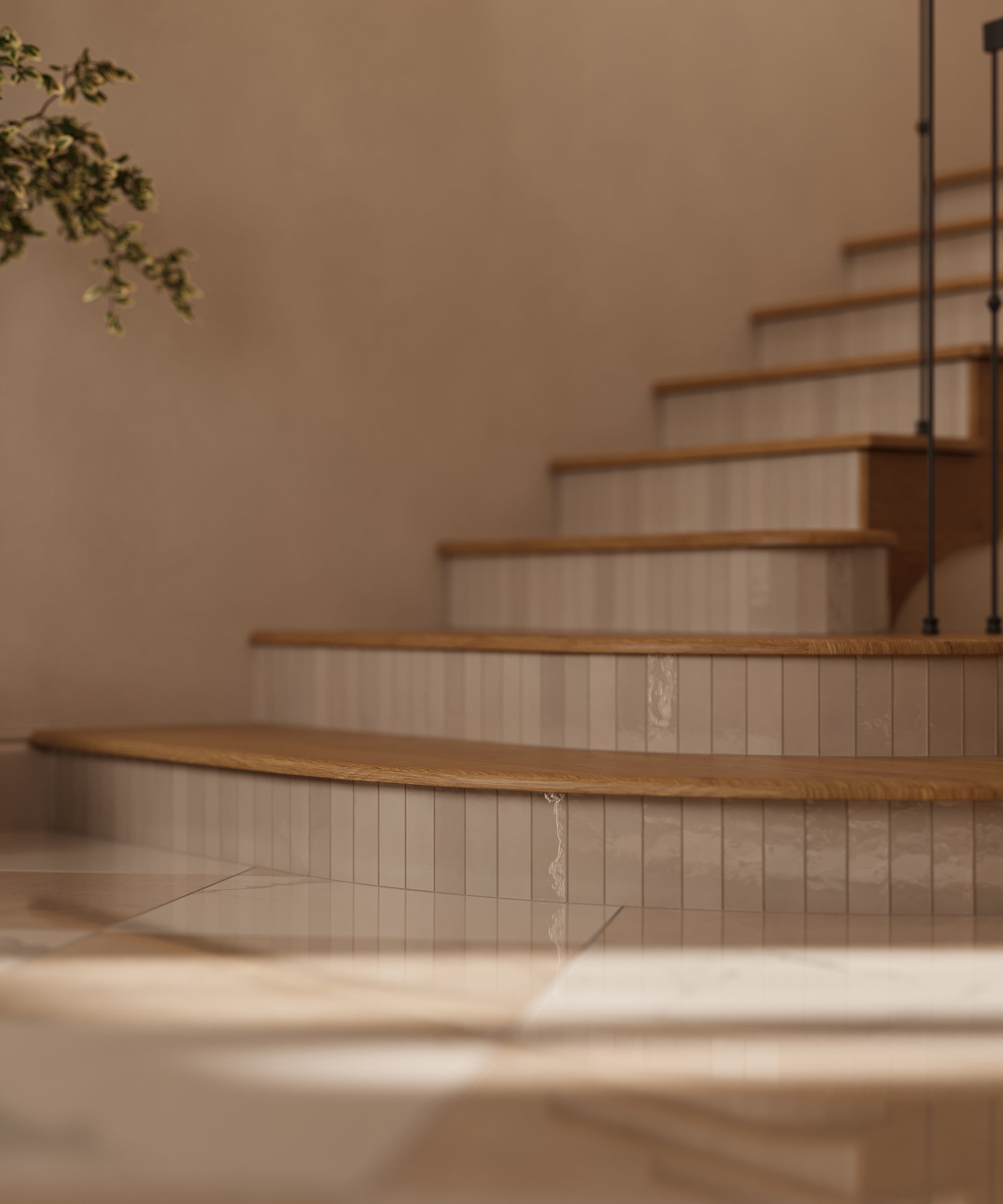 Cleo 2x6 Glossy Ceramic Tile in Cream