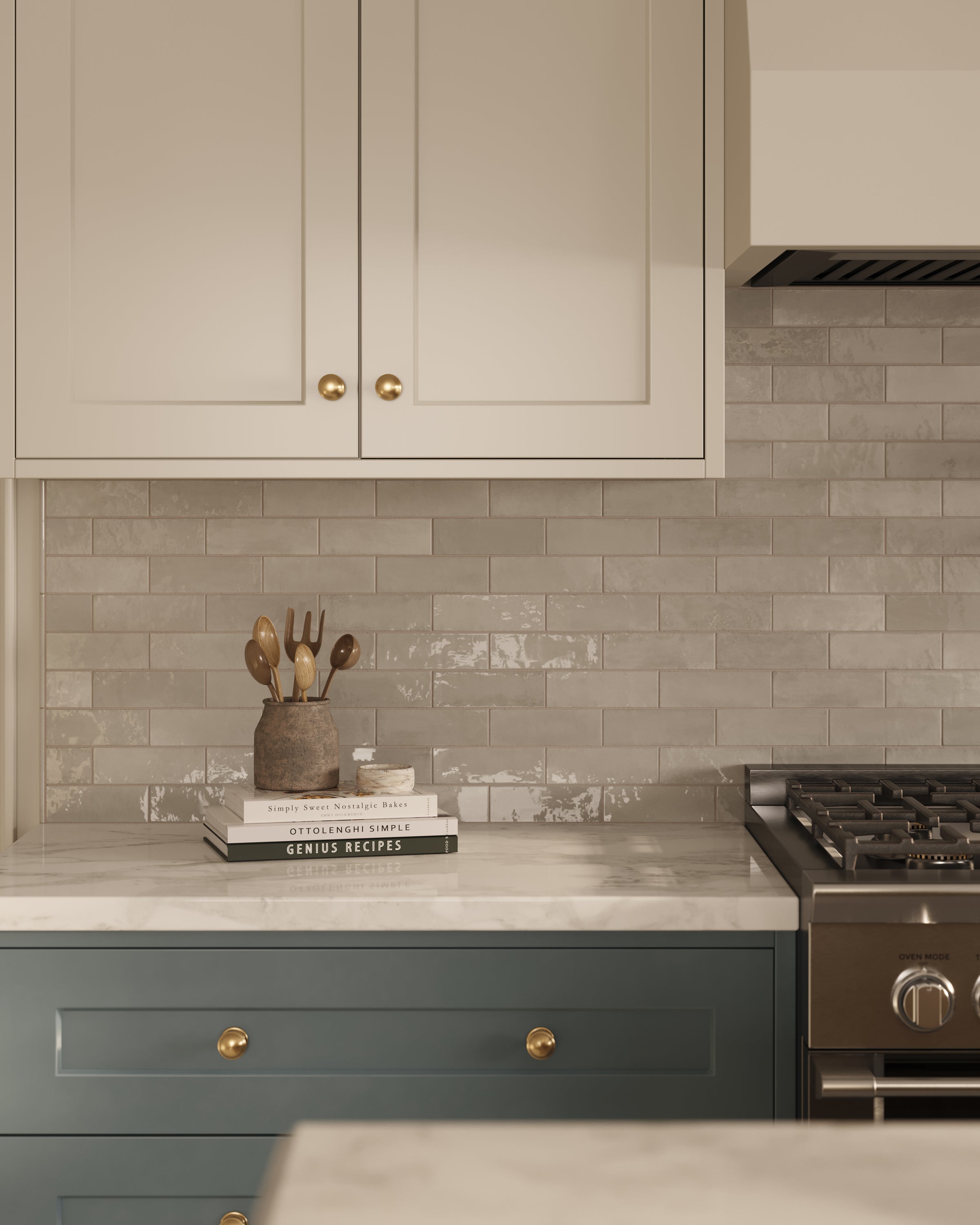 Cleo 2x6 Glossy Ceramic Tile in Griege