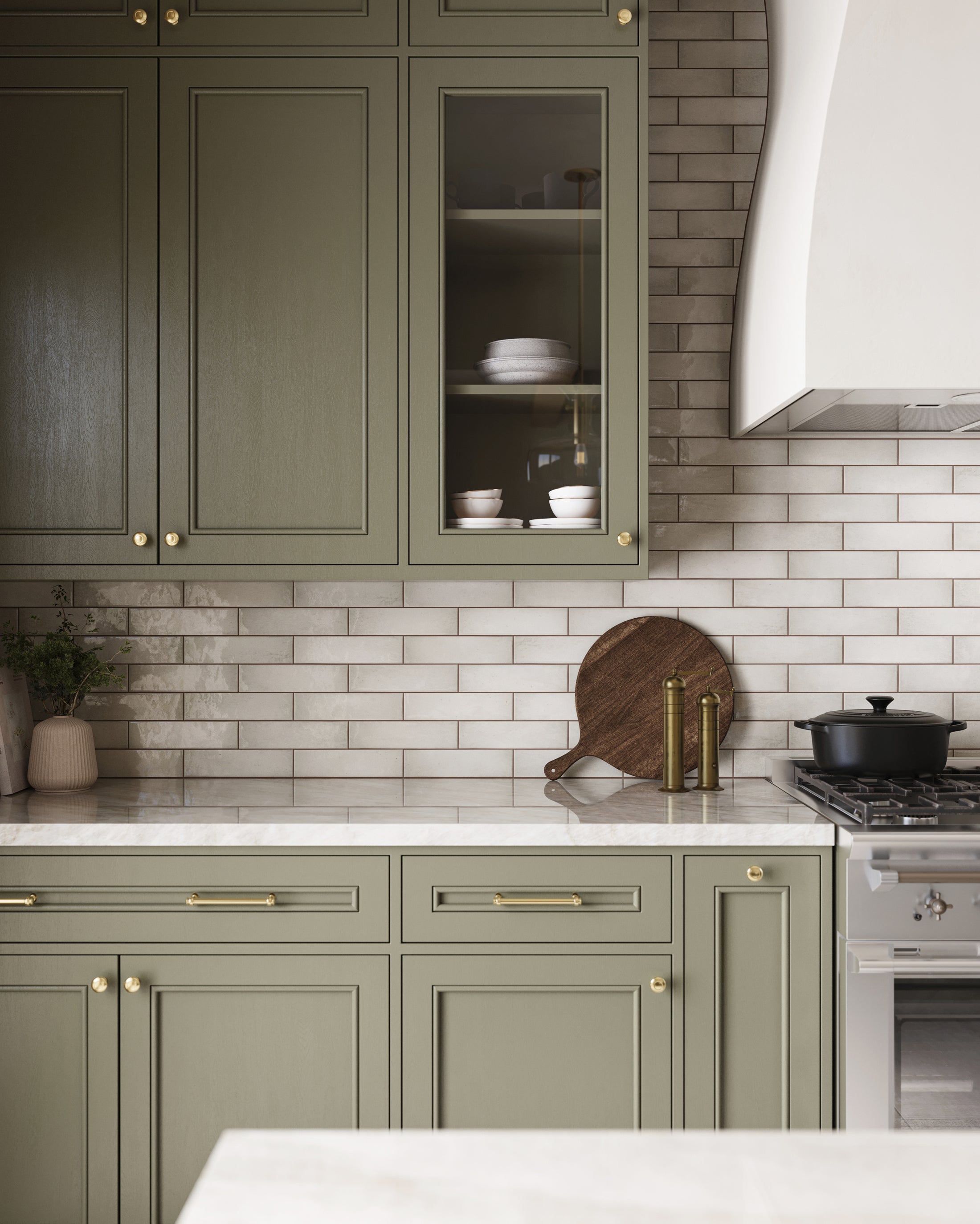 Colby 2x10 Glossy Porcelain Subway Tile in Cream