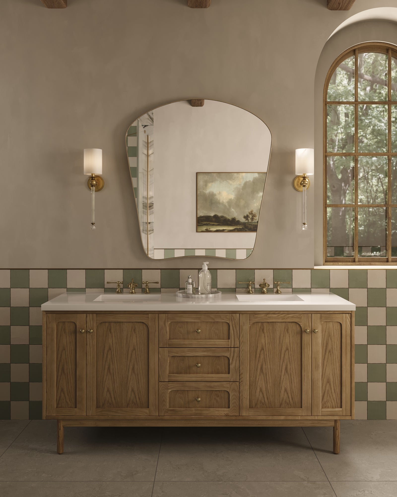 Abigail 72" Double Vanity in Light Natural Oak with 3 cm White Zeus Qu