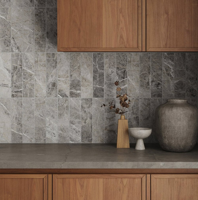 Olivia 4x16 Glossy Ceramic Tile in Sage