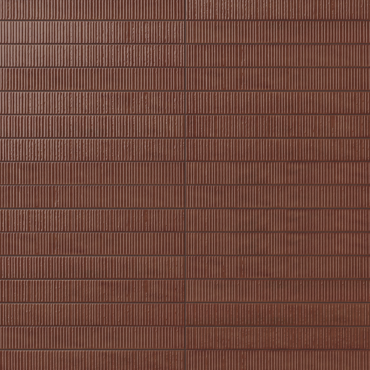 Remi 2x17 Glossy Ceramic Tile in Rust Deco