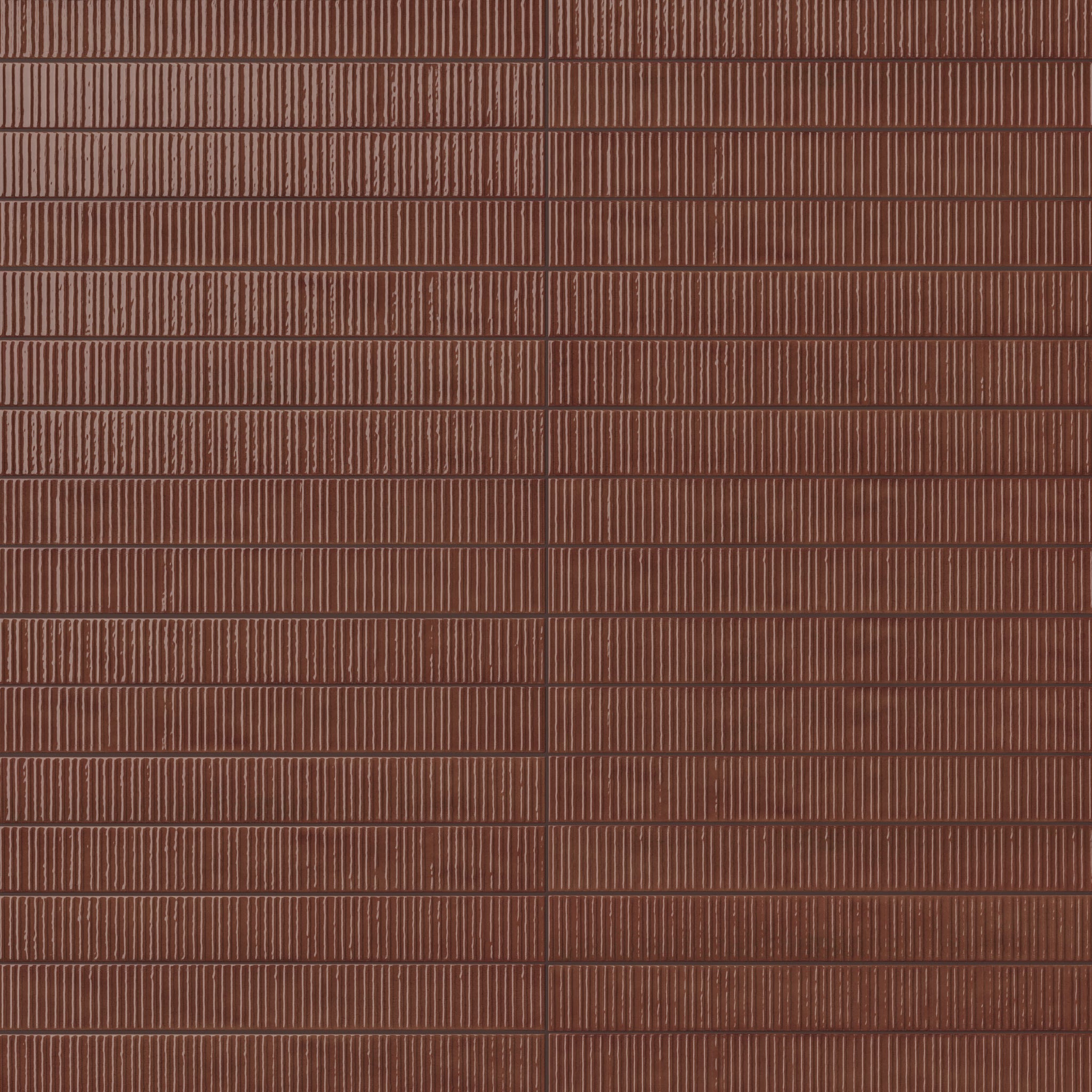 Remi 2x17 Glossy Ceramic Tile in Rust Deco
