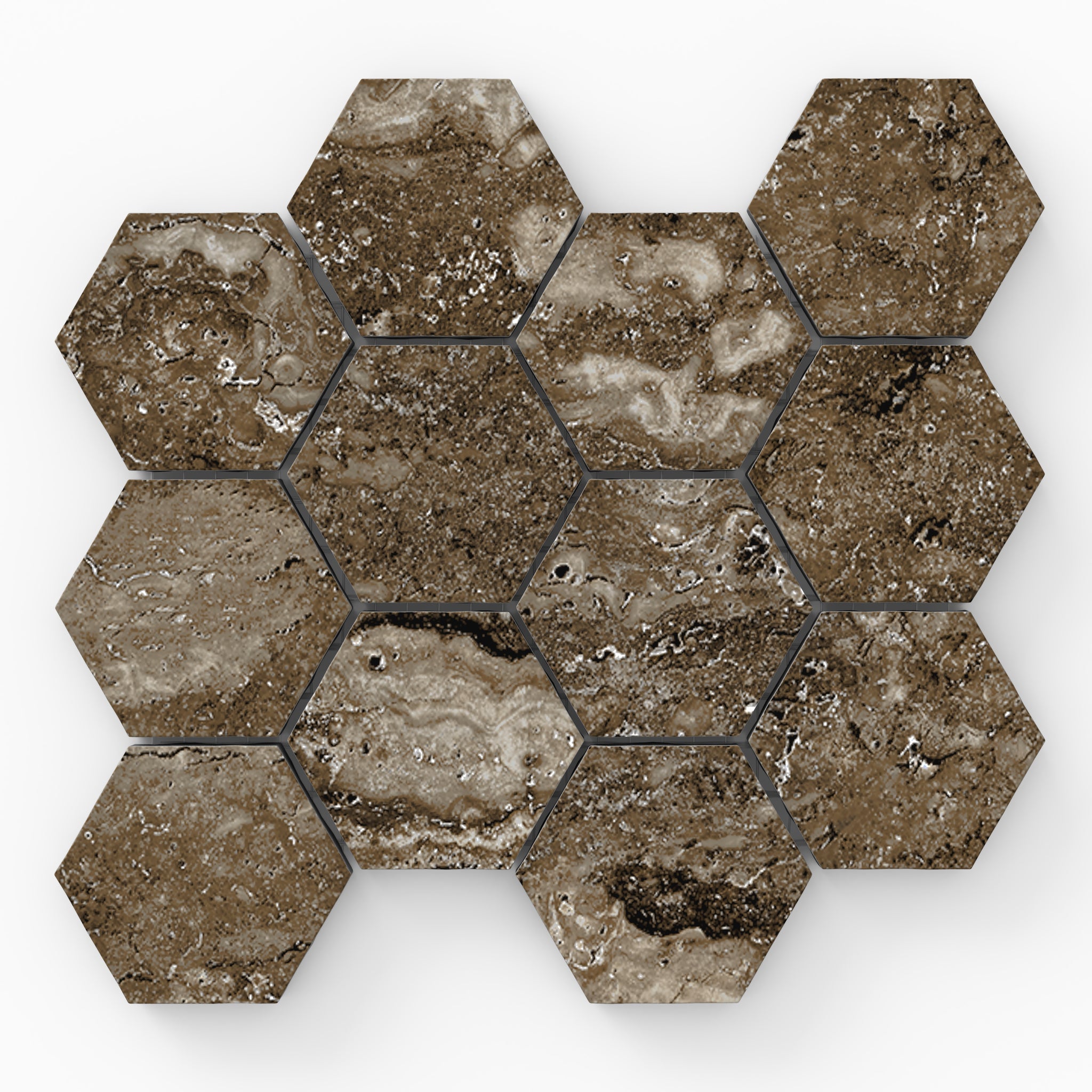 Marlow 3x3 Matte Porcelain Hexagon Mosaic Tile in Titanium