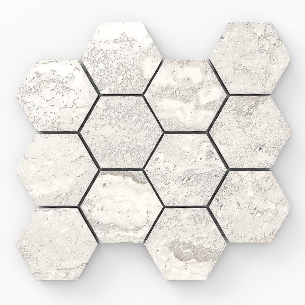 Marlow 3x3 Polished Porcelain Hexagon Mosaic in Roman