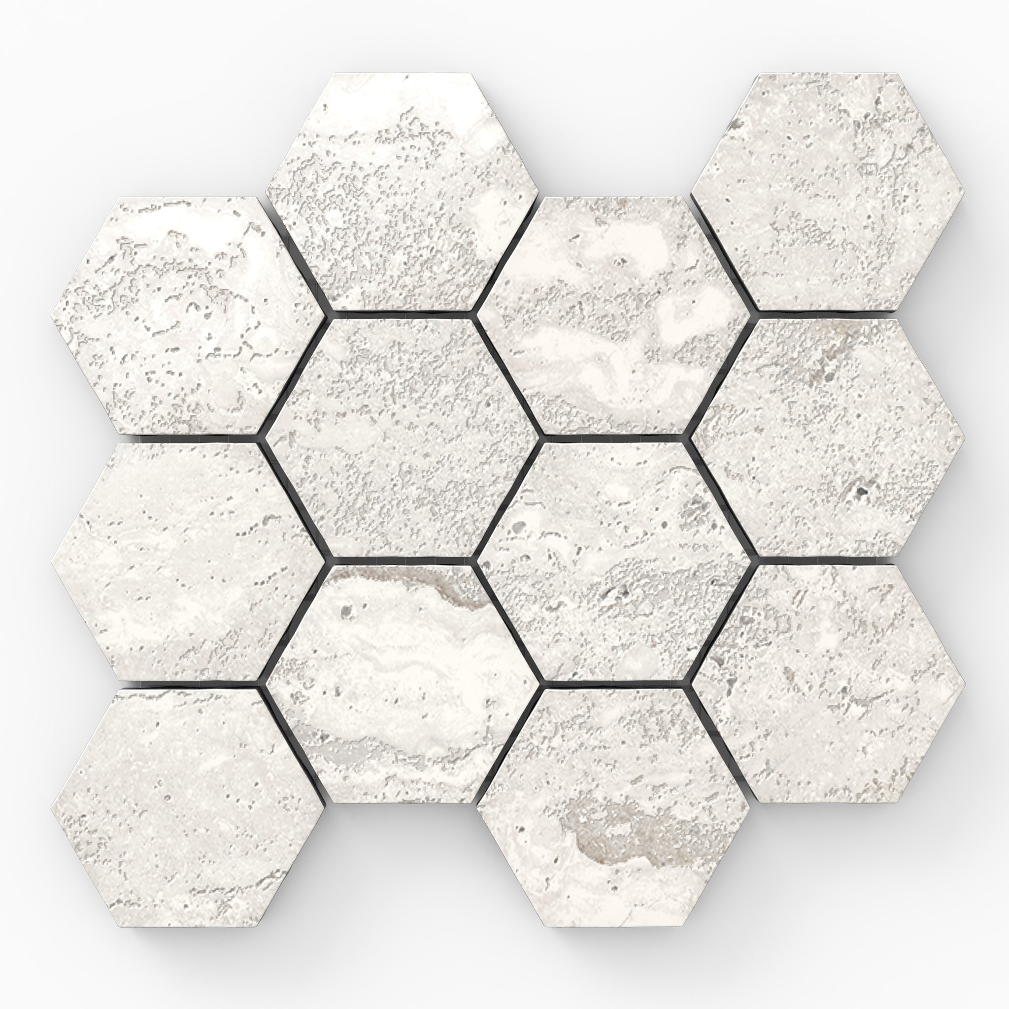 Marlow 3x3 Polished Porcelain Hexagon Mosaic Tile in Roman