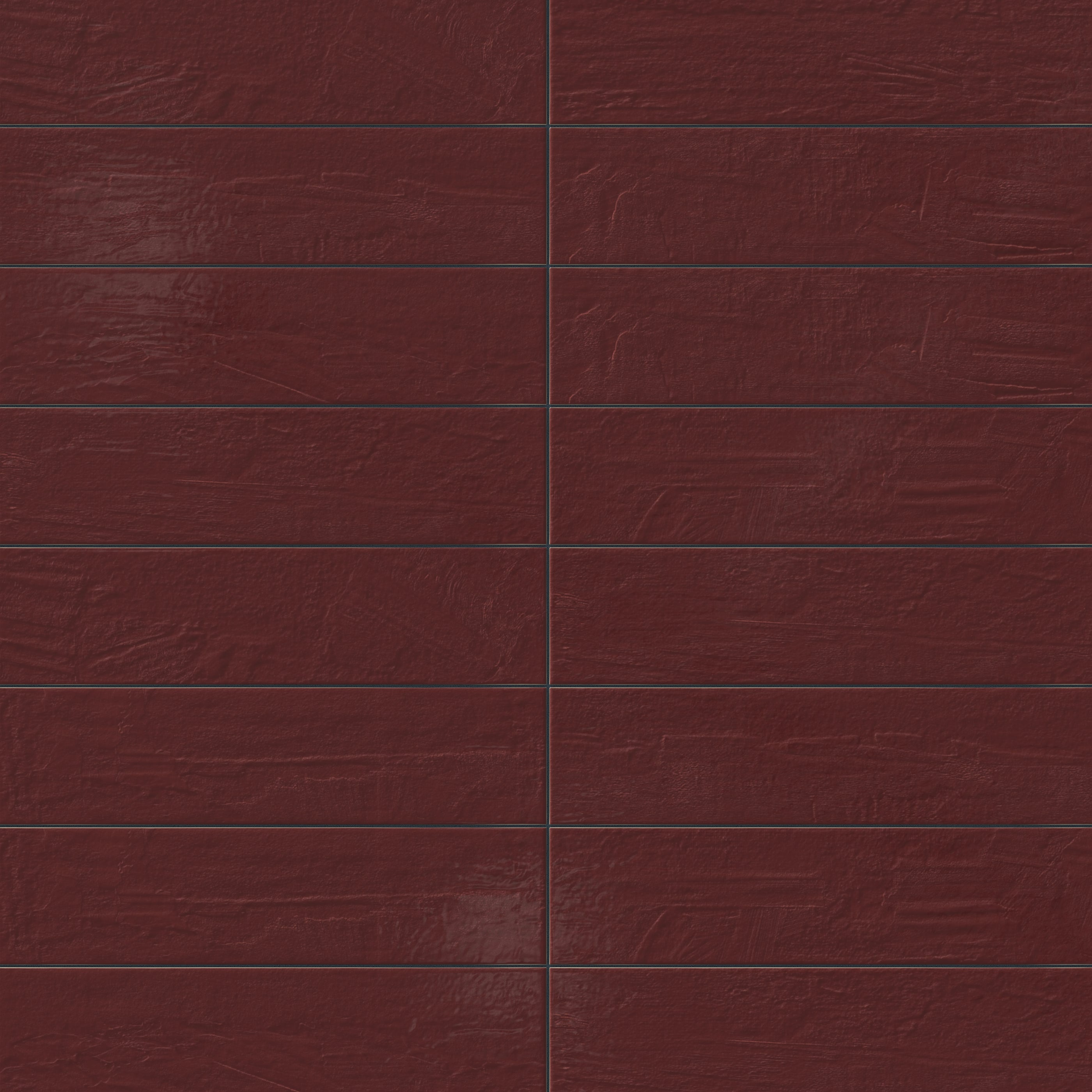Piper 6x24 Glossy Porcelain Tile in Crimson